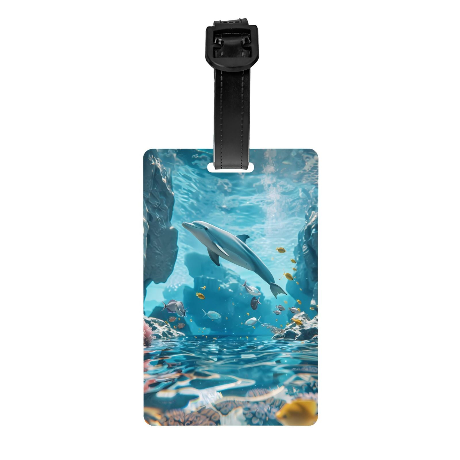 Luggage Tags - Underwater Dolphin Scene PVC Luggage Tags for Suitcases ...