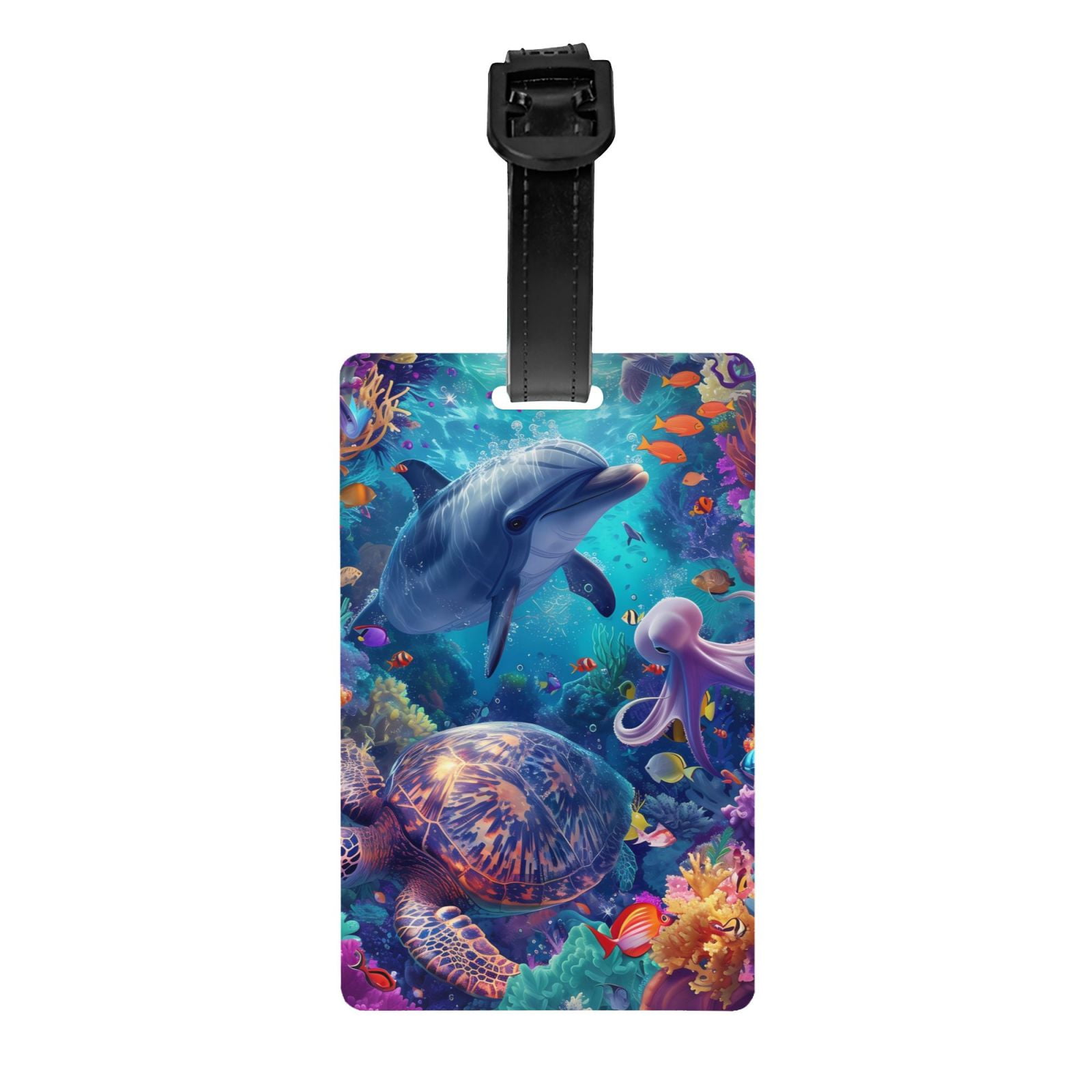 Luggage Tags - Underwater Turtle Dolphin Octopus PVC Luggage Tags for ...