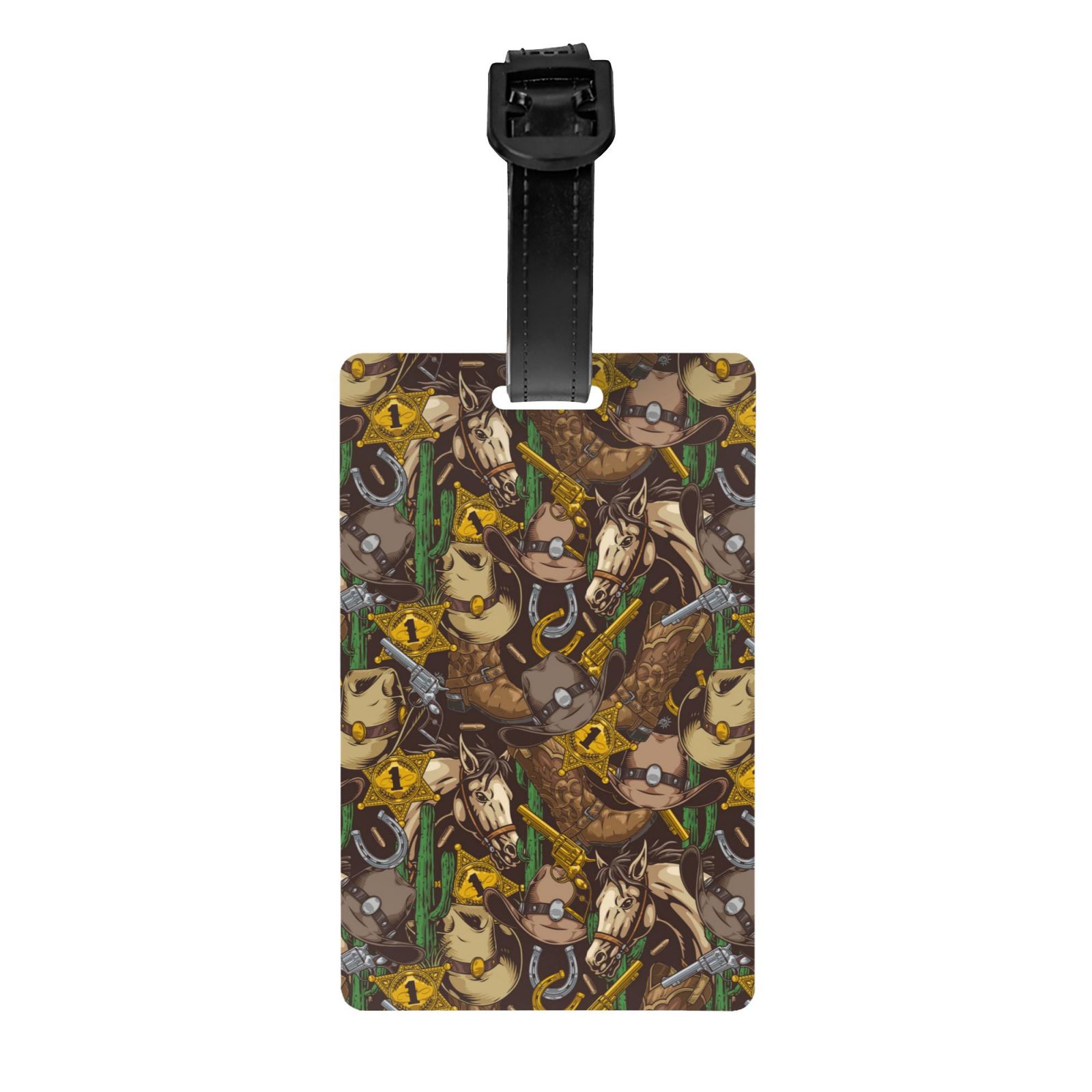 Luggage Tags - Western Cowboy Horse Cowboy Hat PVC Luggage Tags for ...
