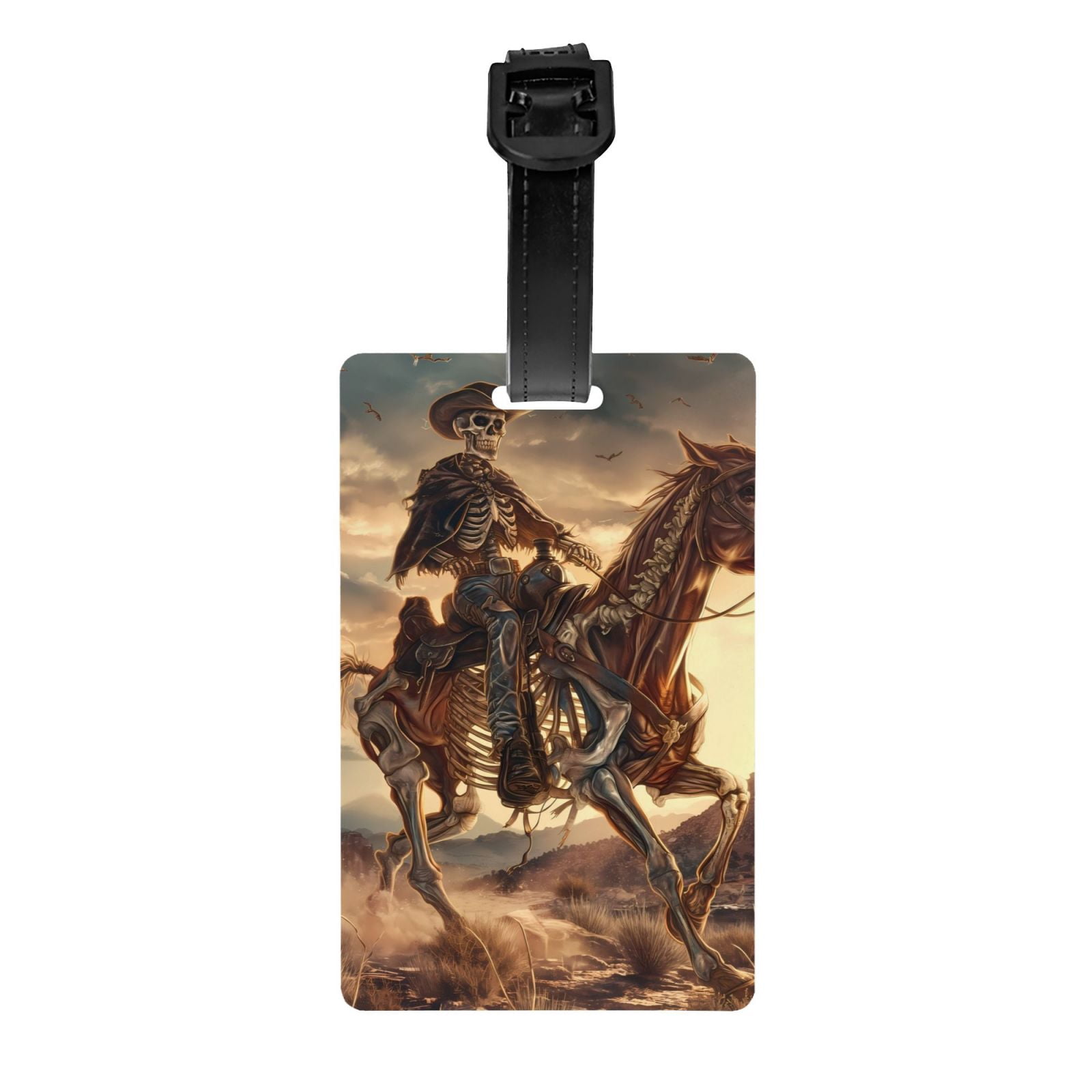 Luggage Tags - Western Skeleton Cowboy Horse PVC Luggage Tags for ...