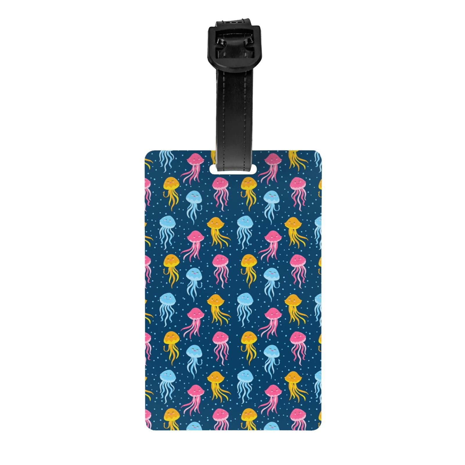 Luggage Tags - Yellow Blue Pink Jellyfish PVC Luggage Tags for ...
