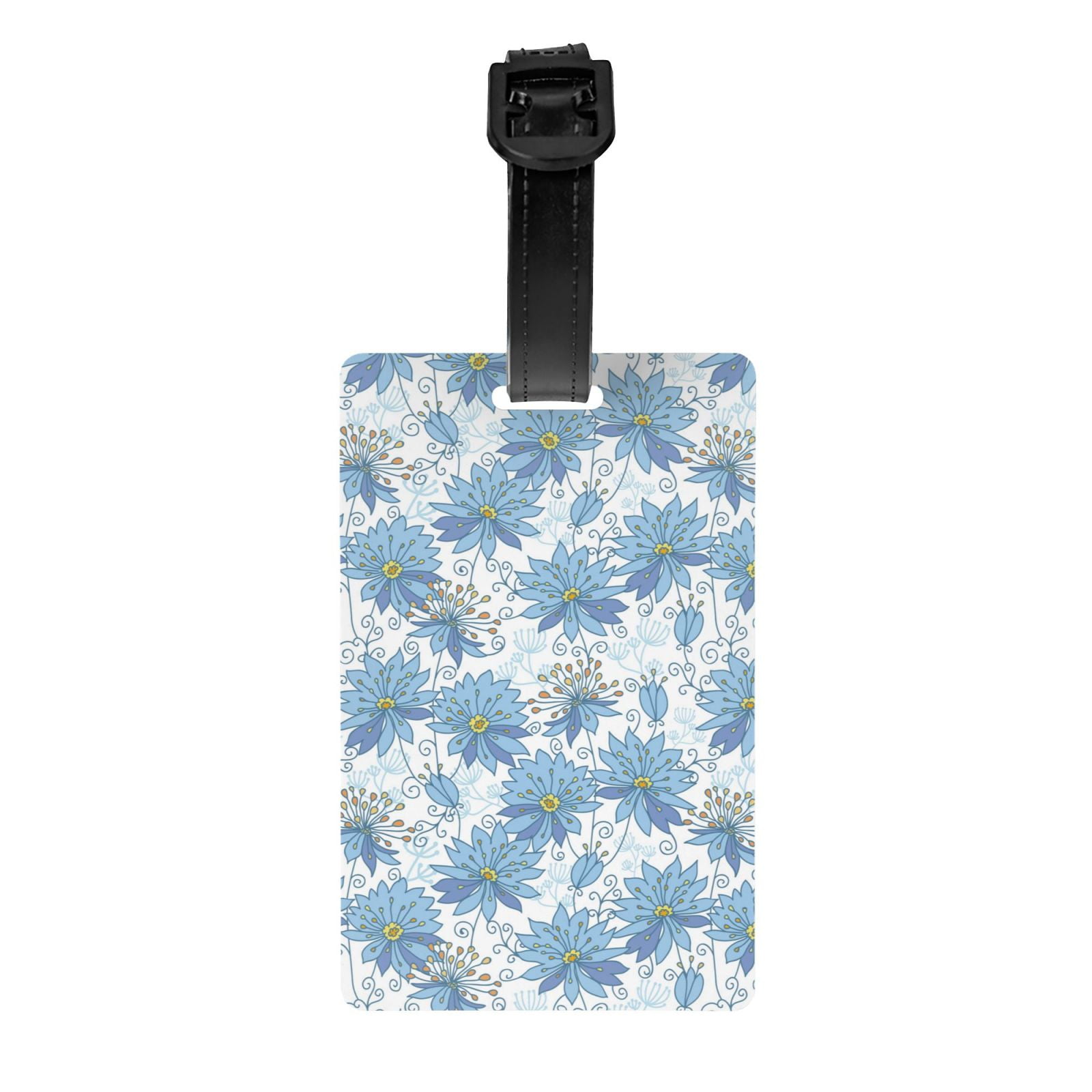 Luggage Tags - blue flower_I PVC Luggage Tags for Suitcases Travel Bag ...