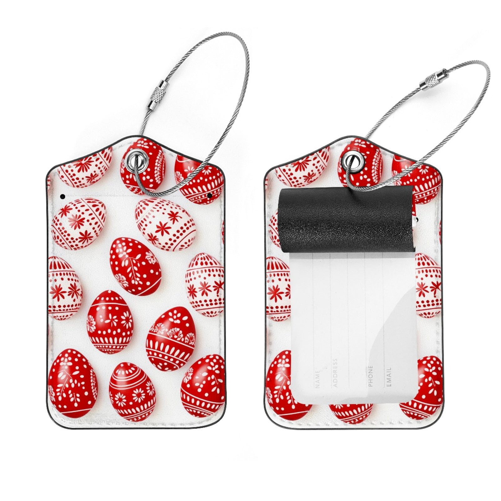 Luggage Tags for Suitcases, 2 Pack Suitcase Tag, Leather Luggage Tag ...
