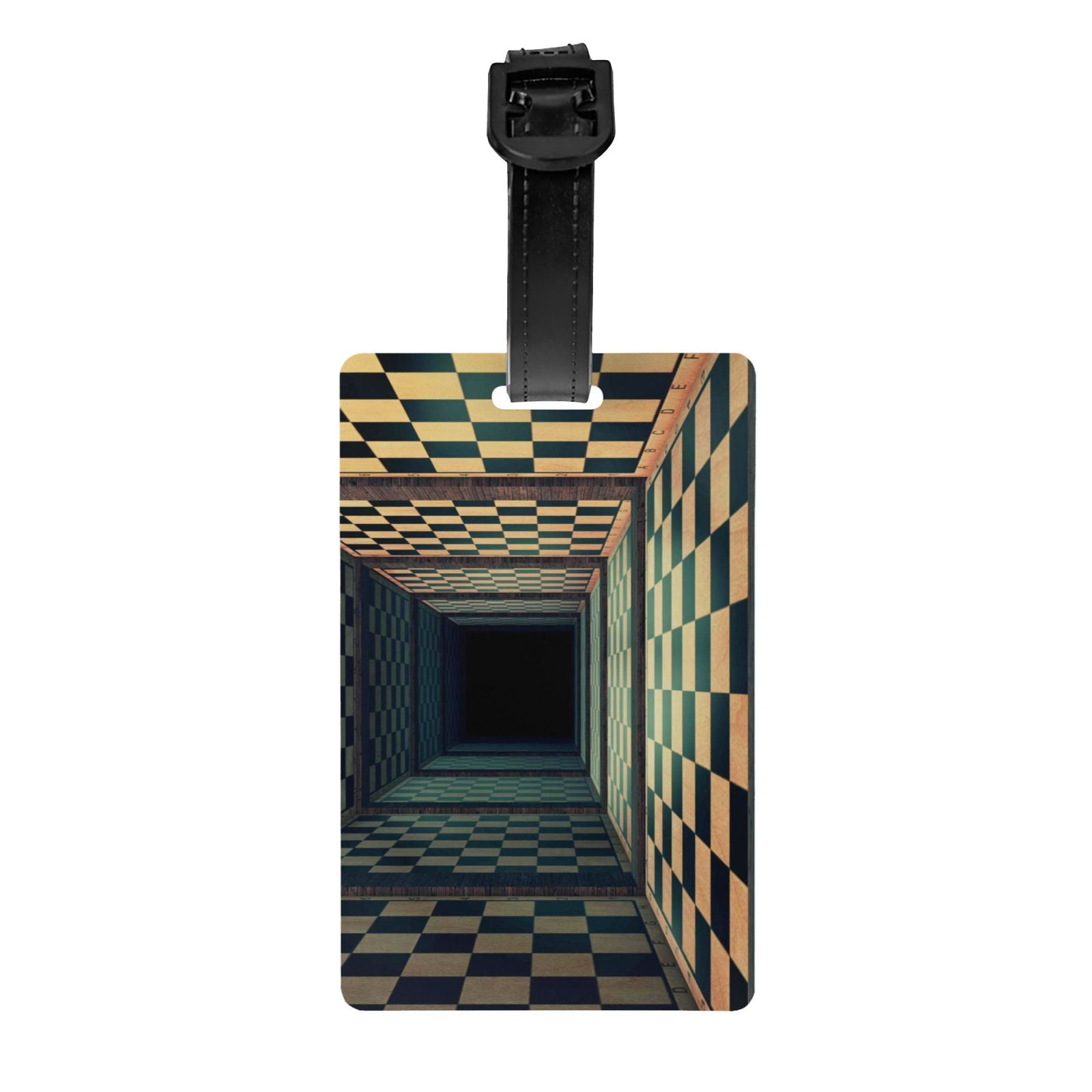 Luggage Tags for Suitcases, 3d Abstract Chess Board Leather Bag Luggage ...