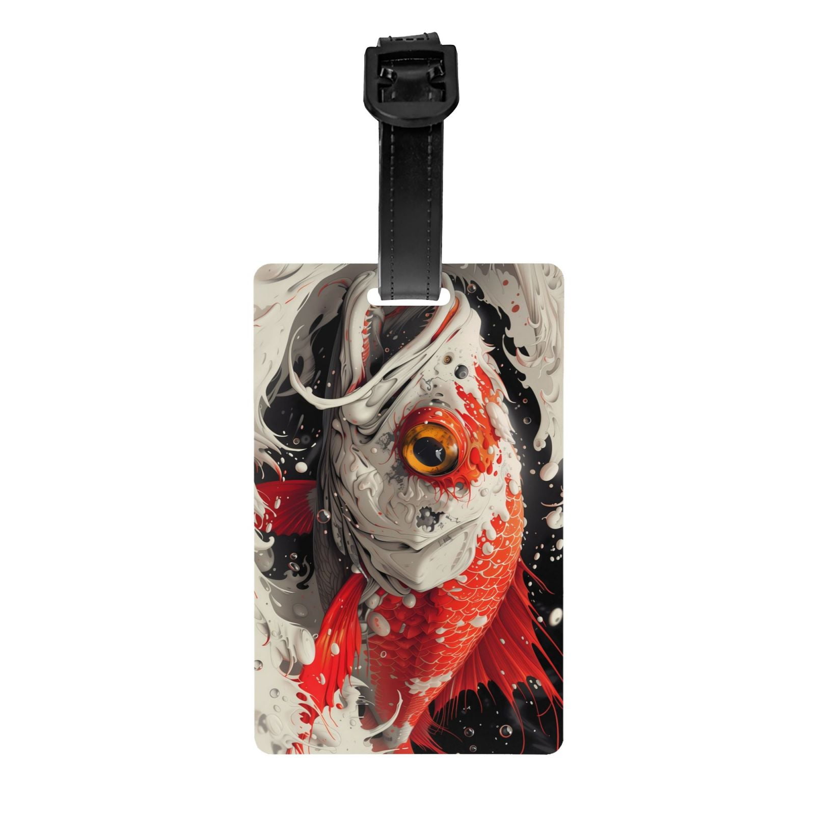Luggage Tags for Suitcases, Abstract Red Koi Fish Art Leather Bag ...
