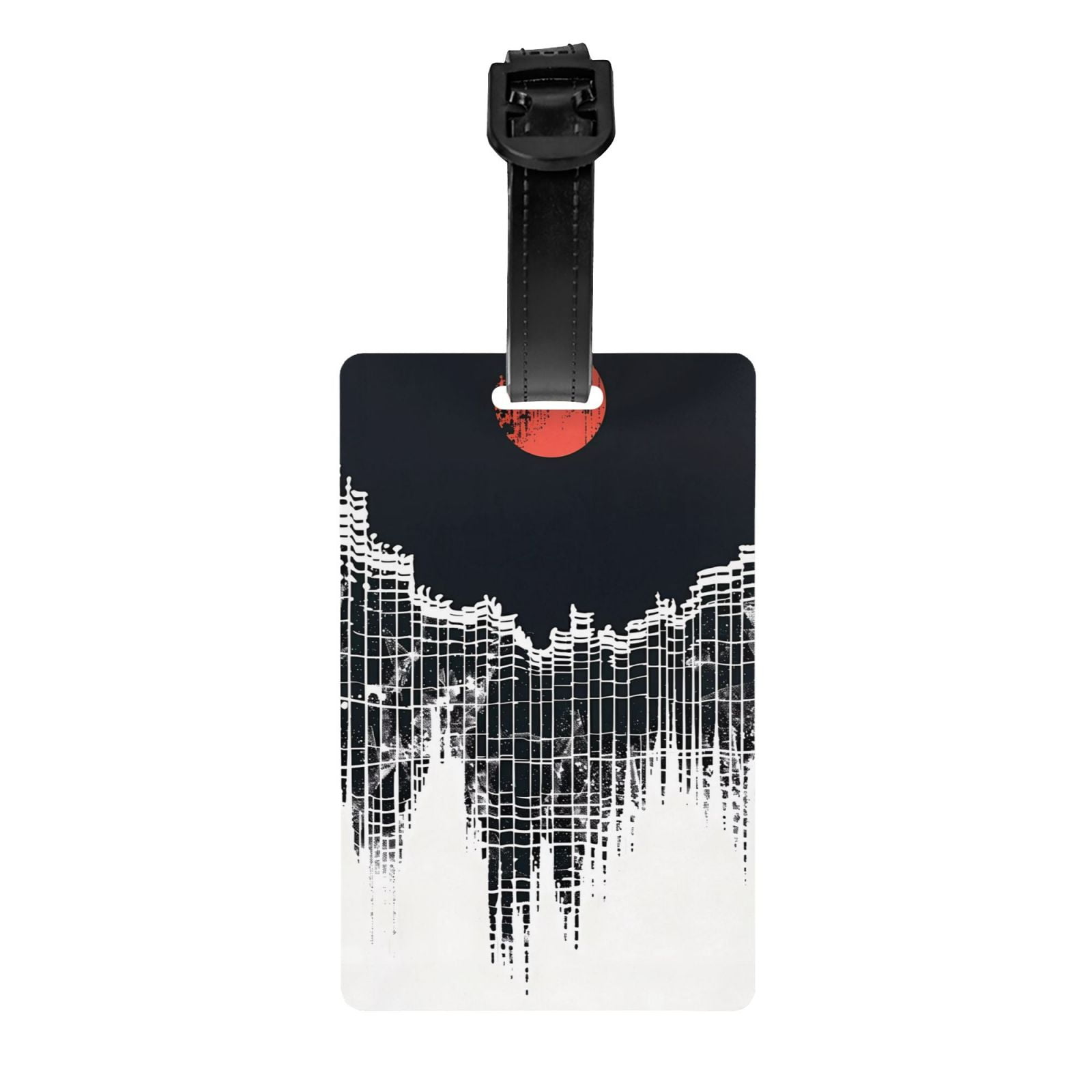 Luggage Tags for Suitcases, Abstract Red Sun Design Leather Bag Luggage ...