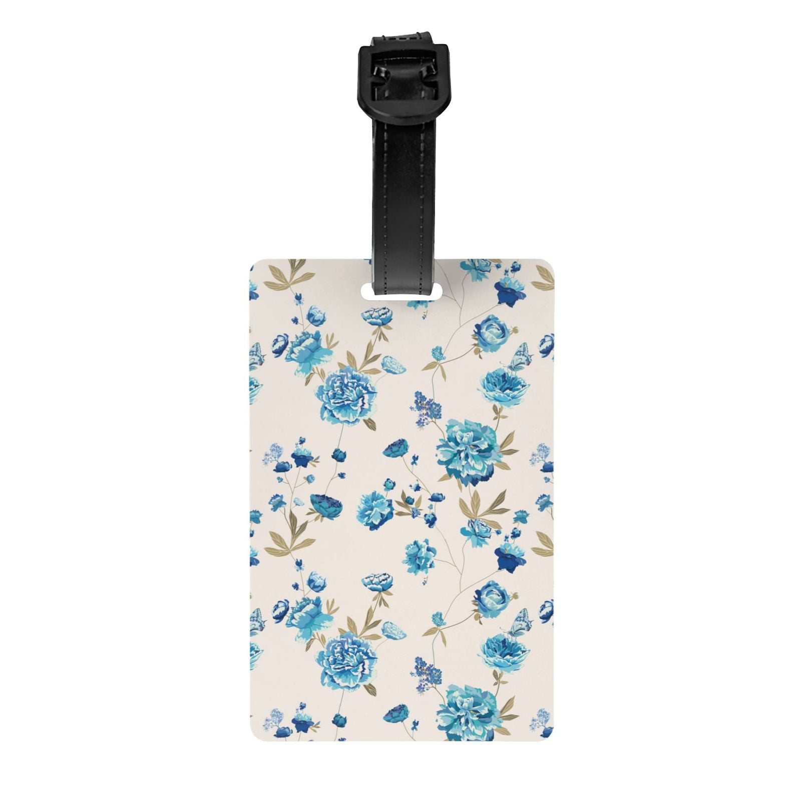 Luggage Tags for Suitcases, Blue Rose Flowers Leather Bag Luggage Tags ...