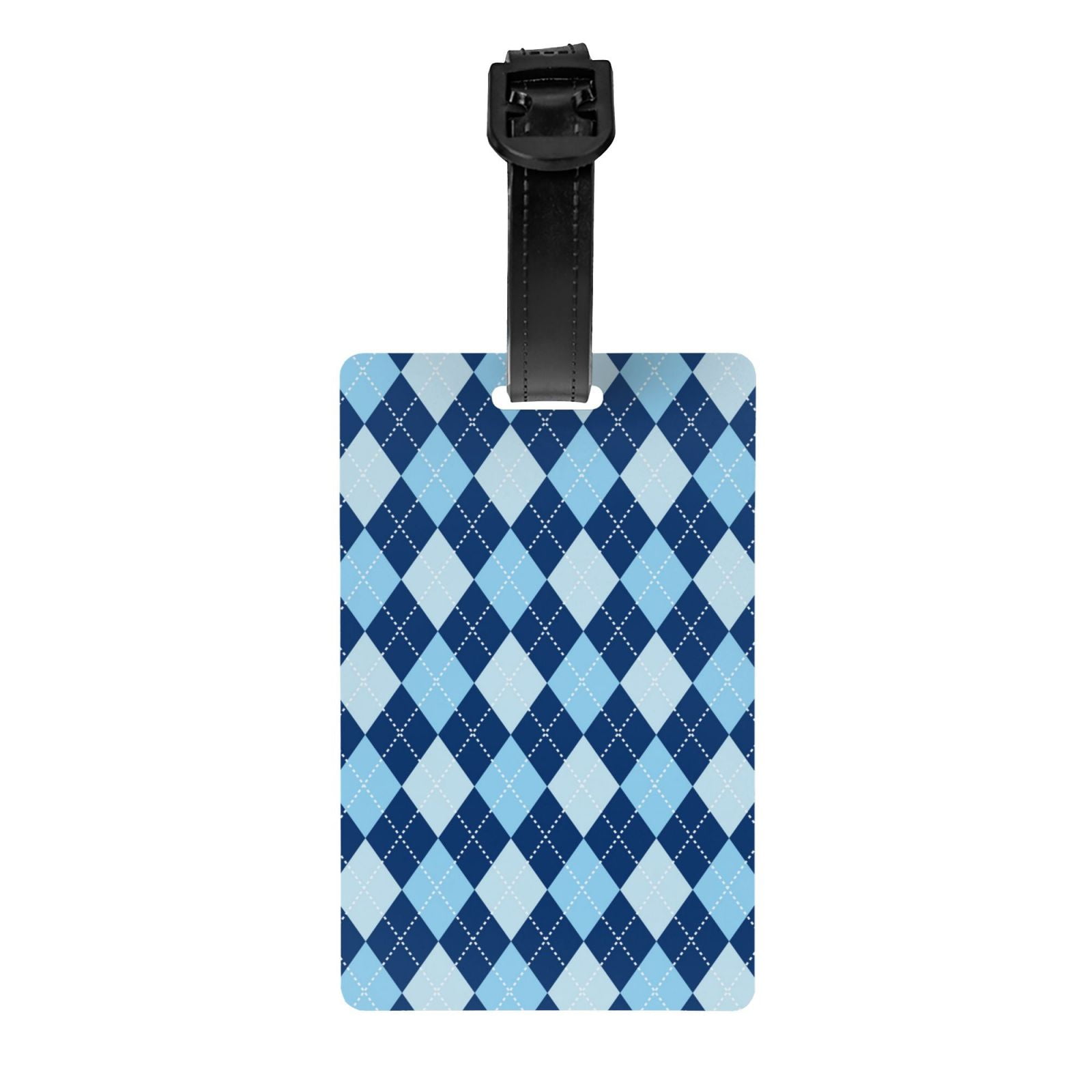 Luggage Tags for Suitcases, Blue Squares white Leather Bag Luggage Tags ...
