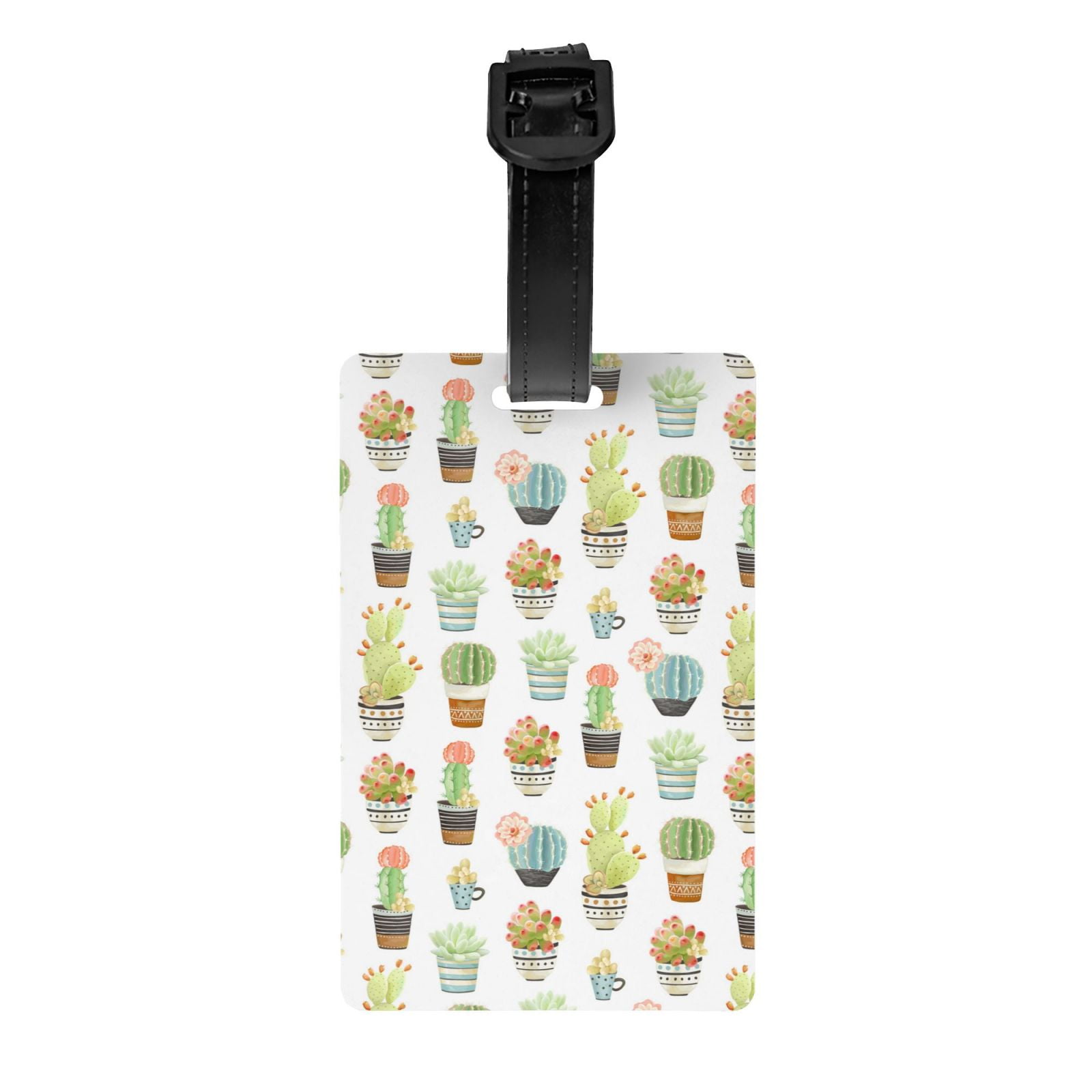 Luggage Tags for Suitcases, Cactus Succulents potted plant Leather Bag ...