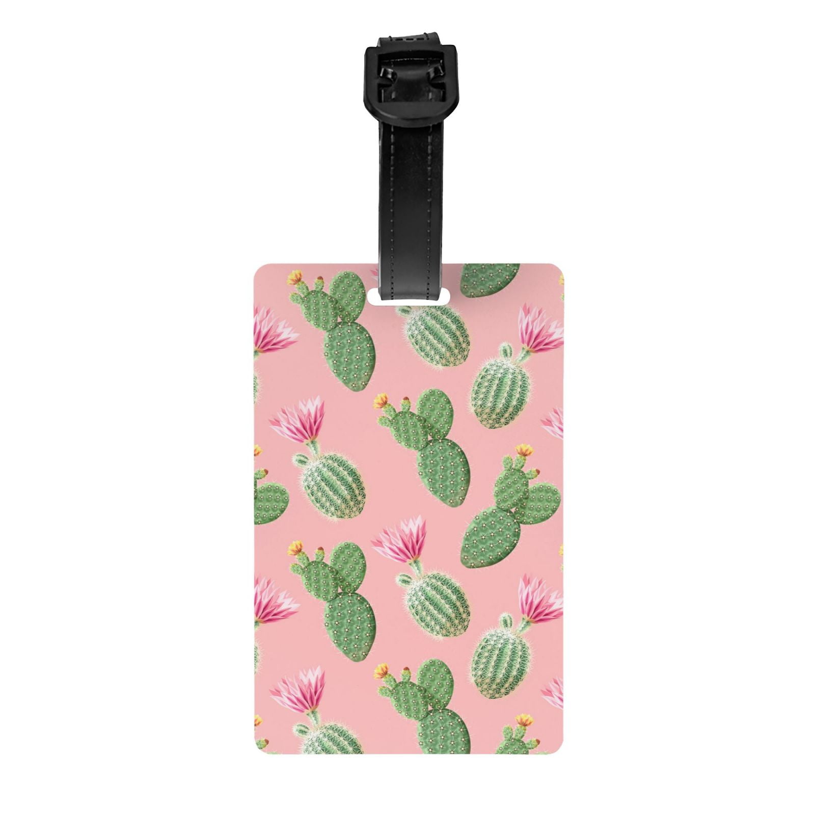 Luggage Tags for Suitcases, Cactus blooming pink Leather Bag Luggage ...