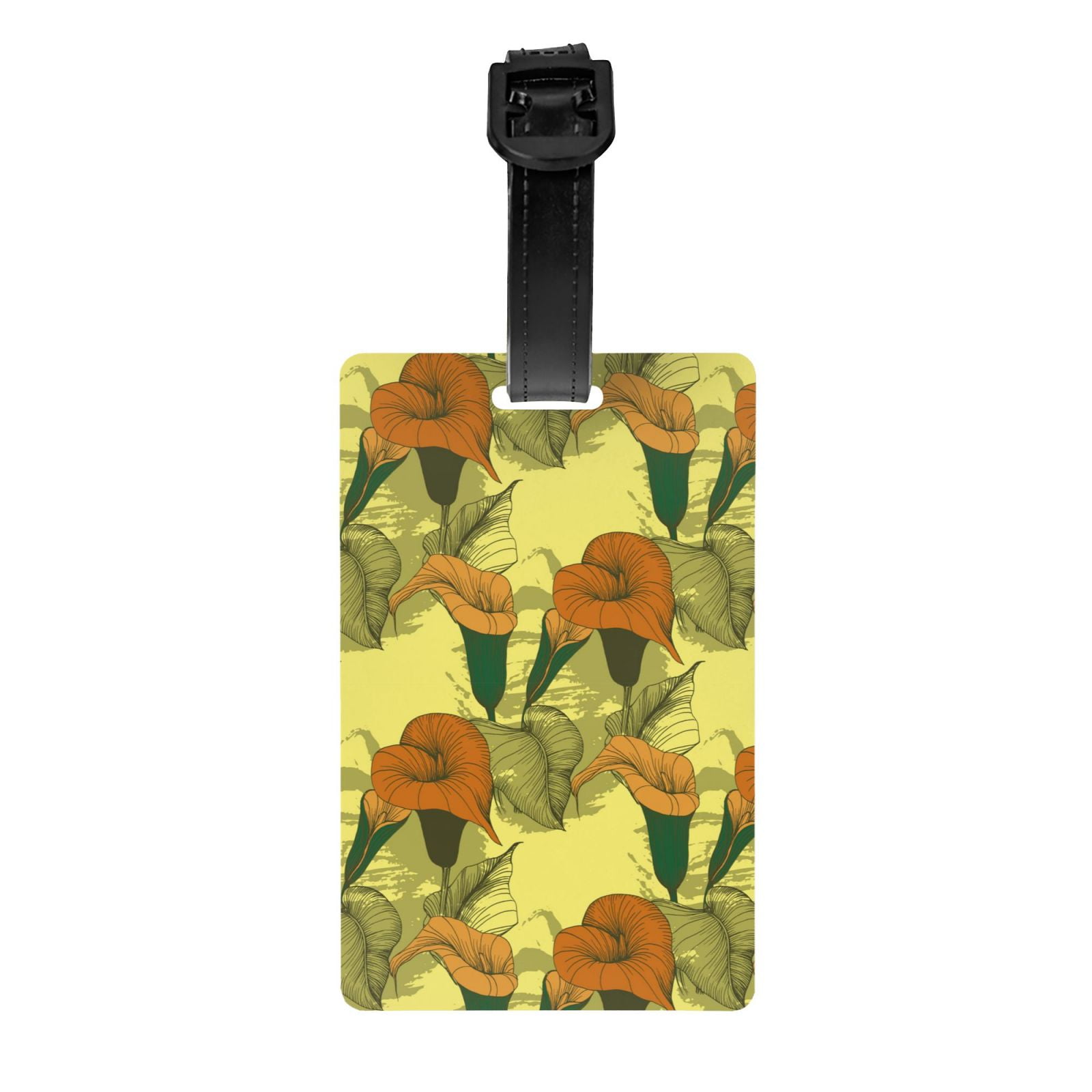 Luggage Tags for Suitcases, Calla Lily Flowers Yellow Leather Bag ...