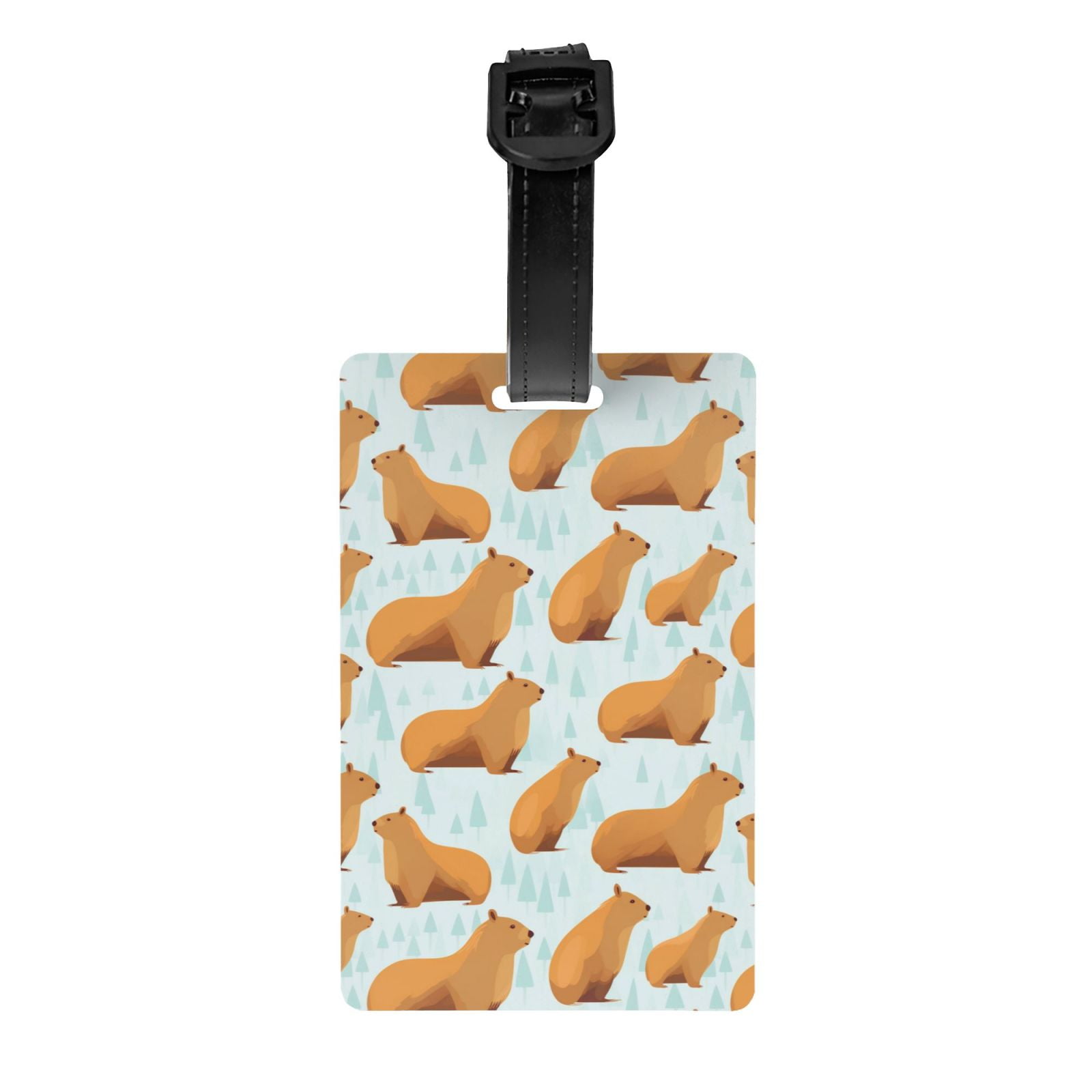 Luggage Tags for Suitcases, Capybara Plant Print Leather Bag Luggage ...