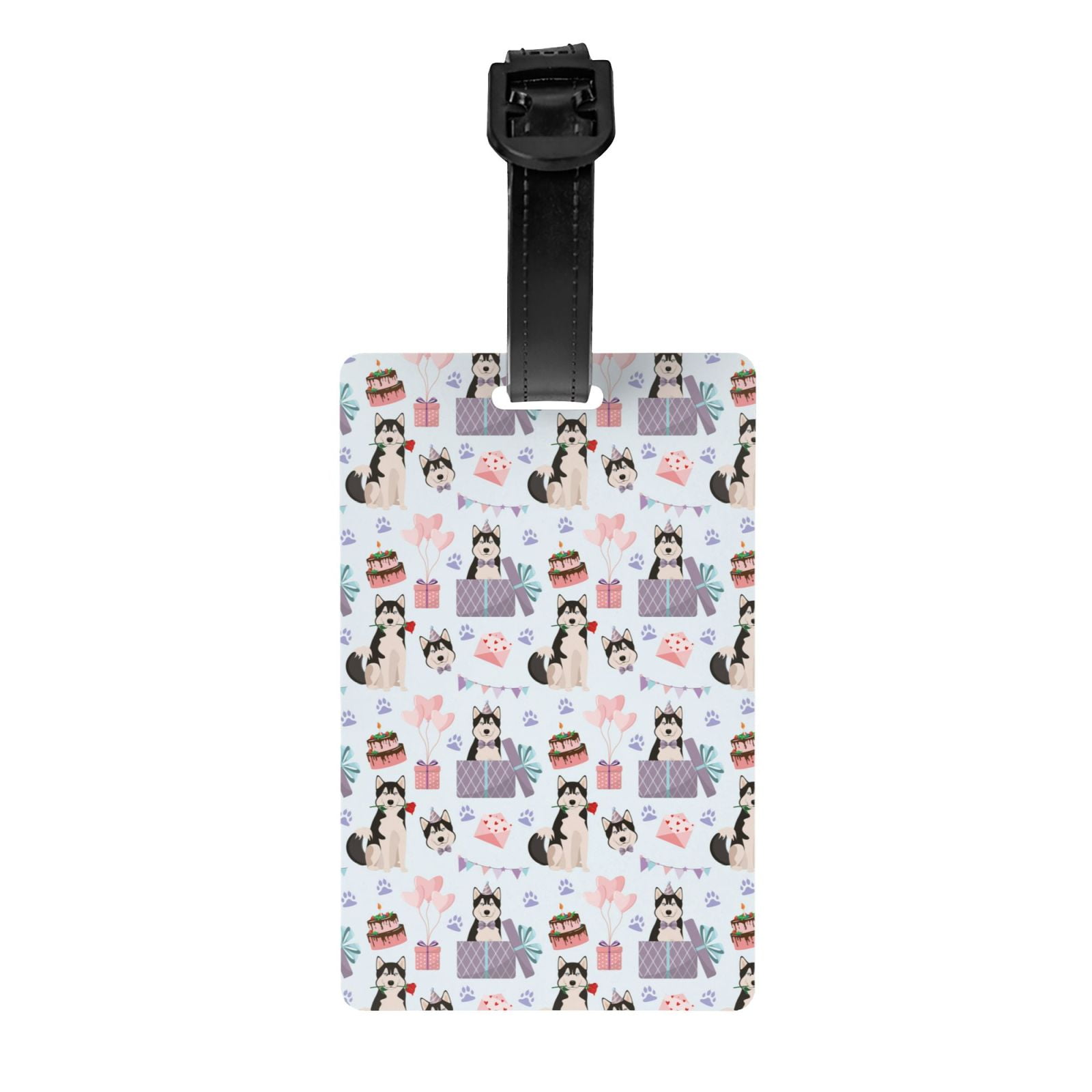 Luggage Tags for Suitcases, Cartoon Cute Husky Dog Gift Leather Bag ...