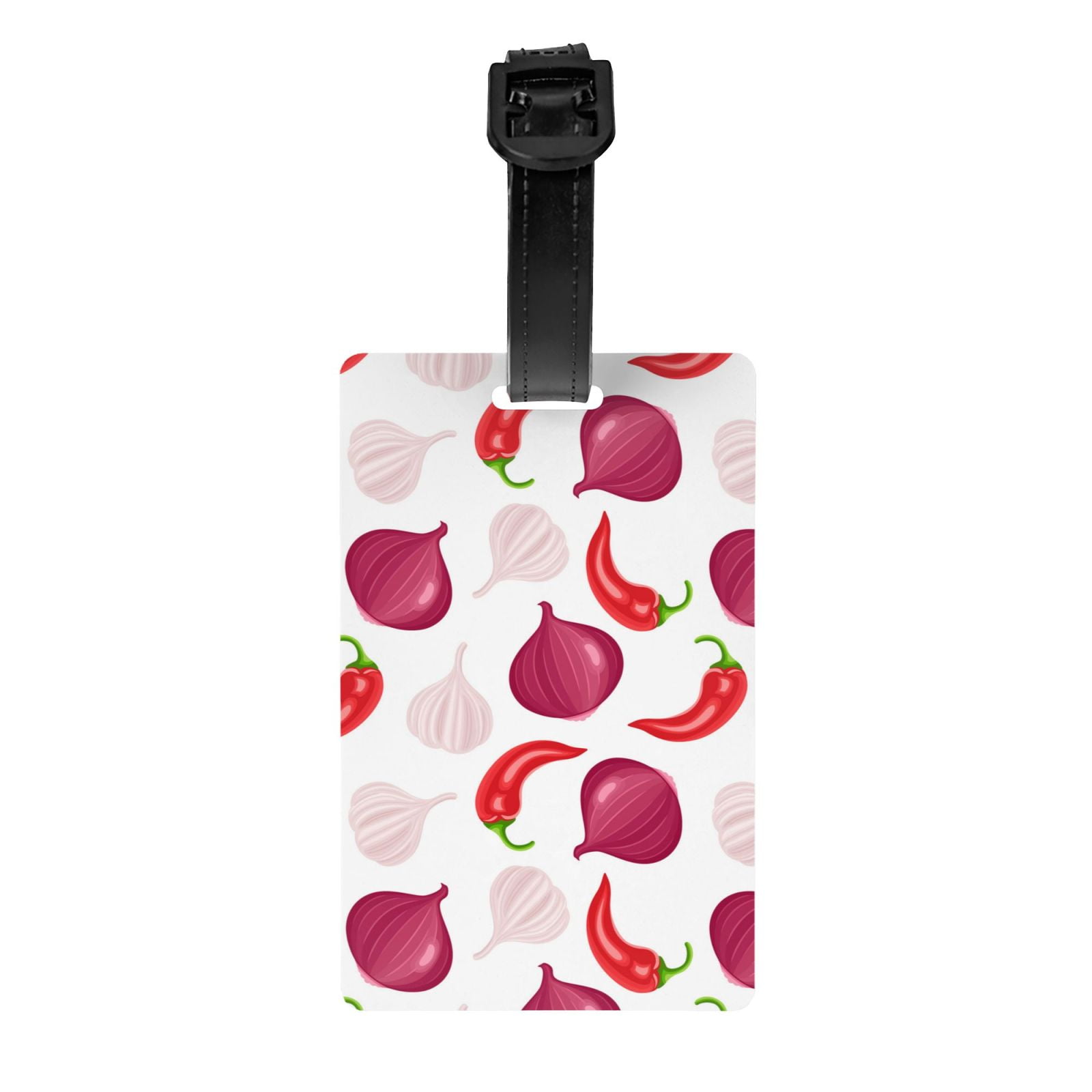 Luggage Tags for Suitcases, Chili Pepper onion Print Leather Bag ...