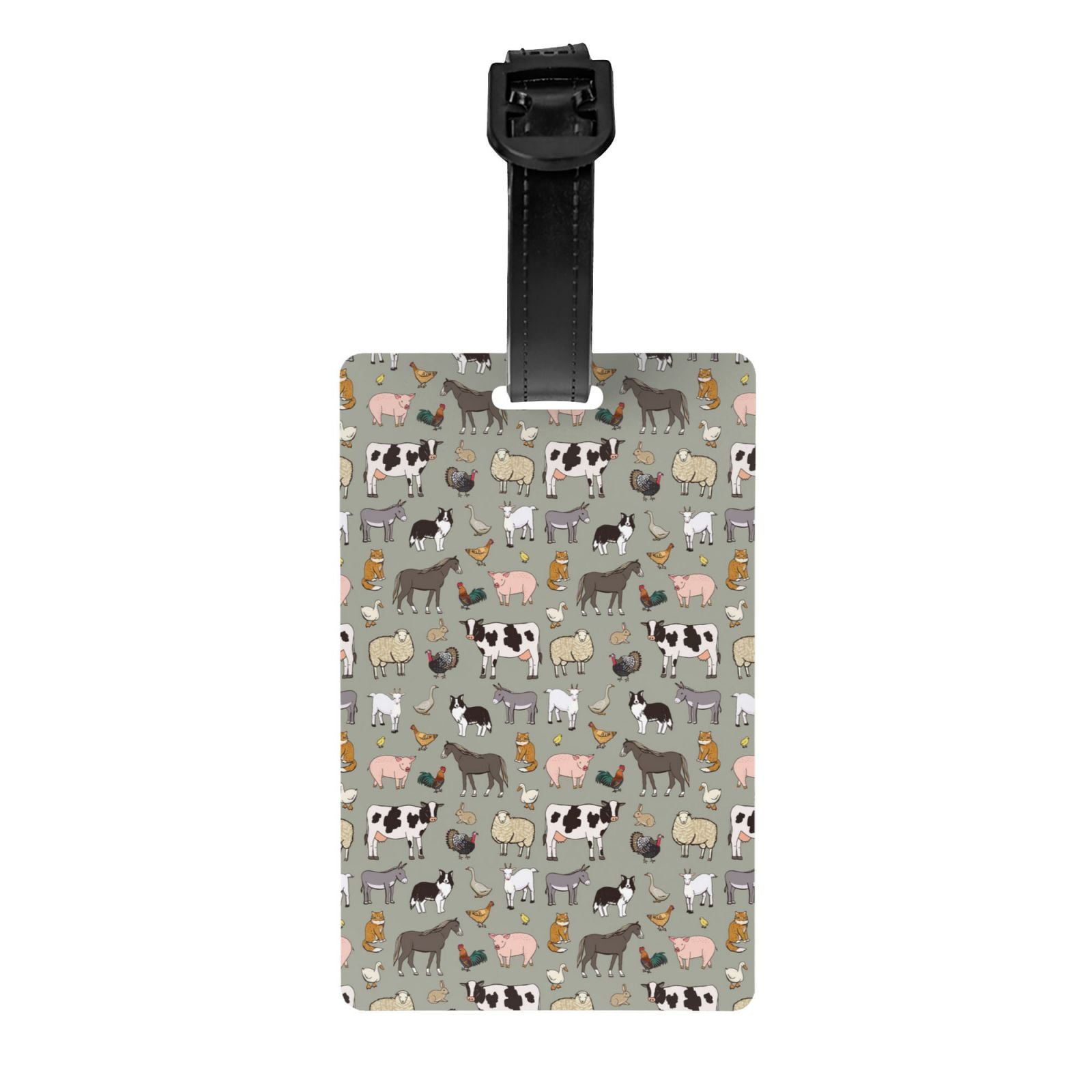 Luggage Tags for Suitcases, Cow Dog Horse Pig Cat Chicken Leather Bag ...