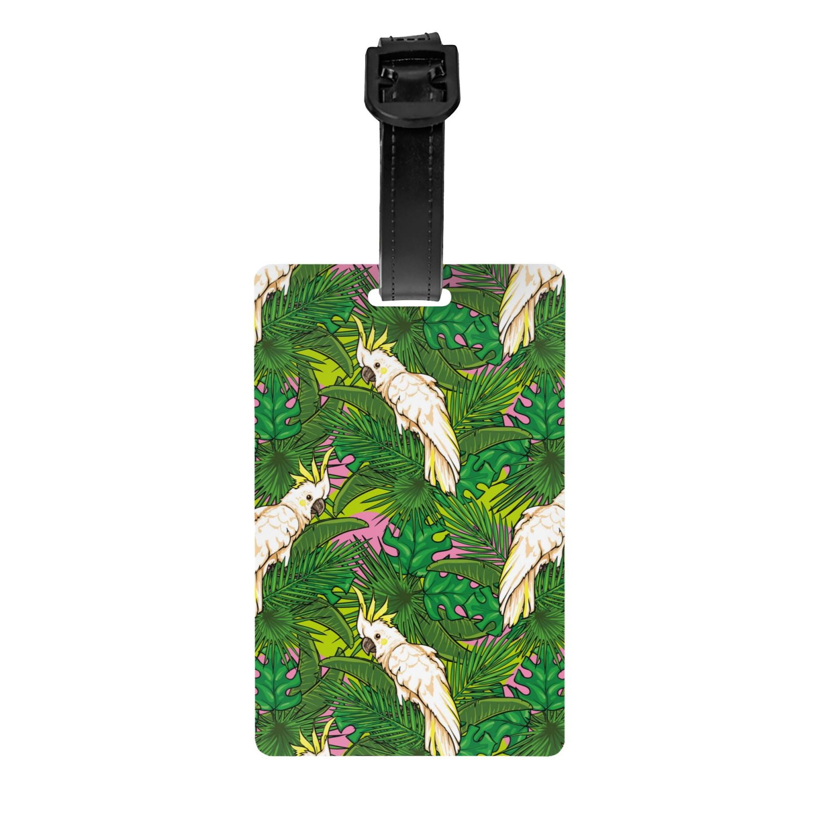 Luggage Tags for Suitcases, Cute Cartoon Cockatoo Parrot White Leather ...