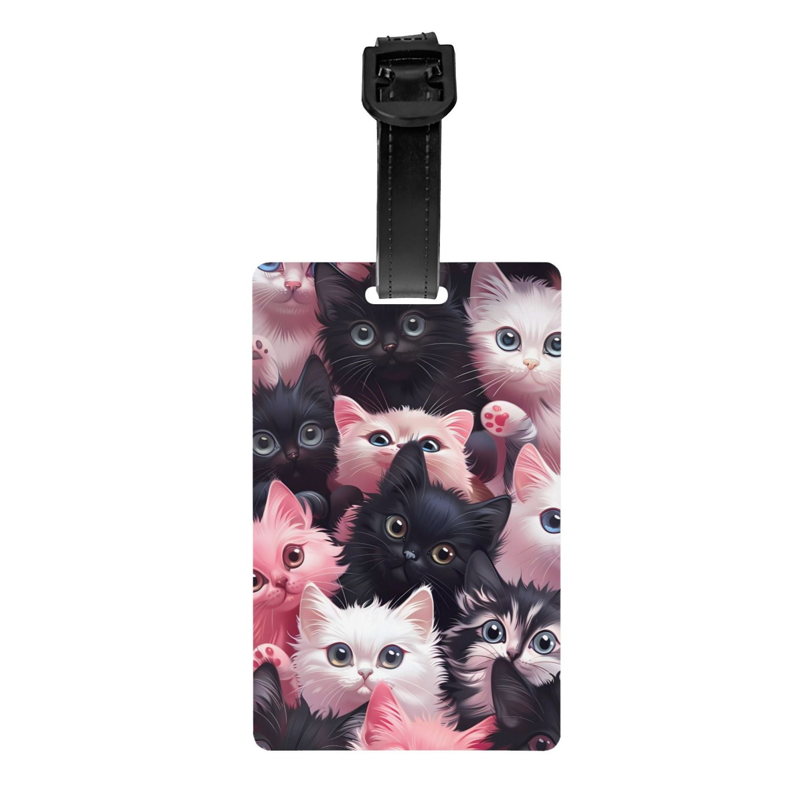 Luggage Tags for Suitcases, Cute Kittens Group Portrait Leather Bag ...