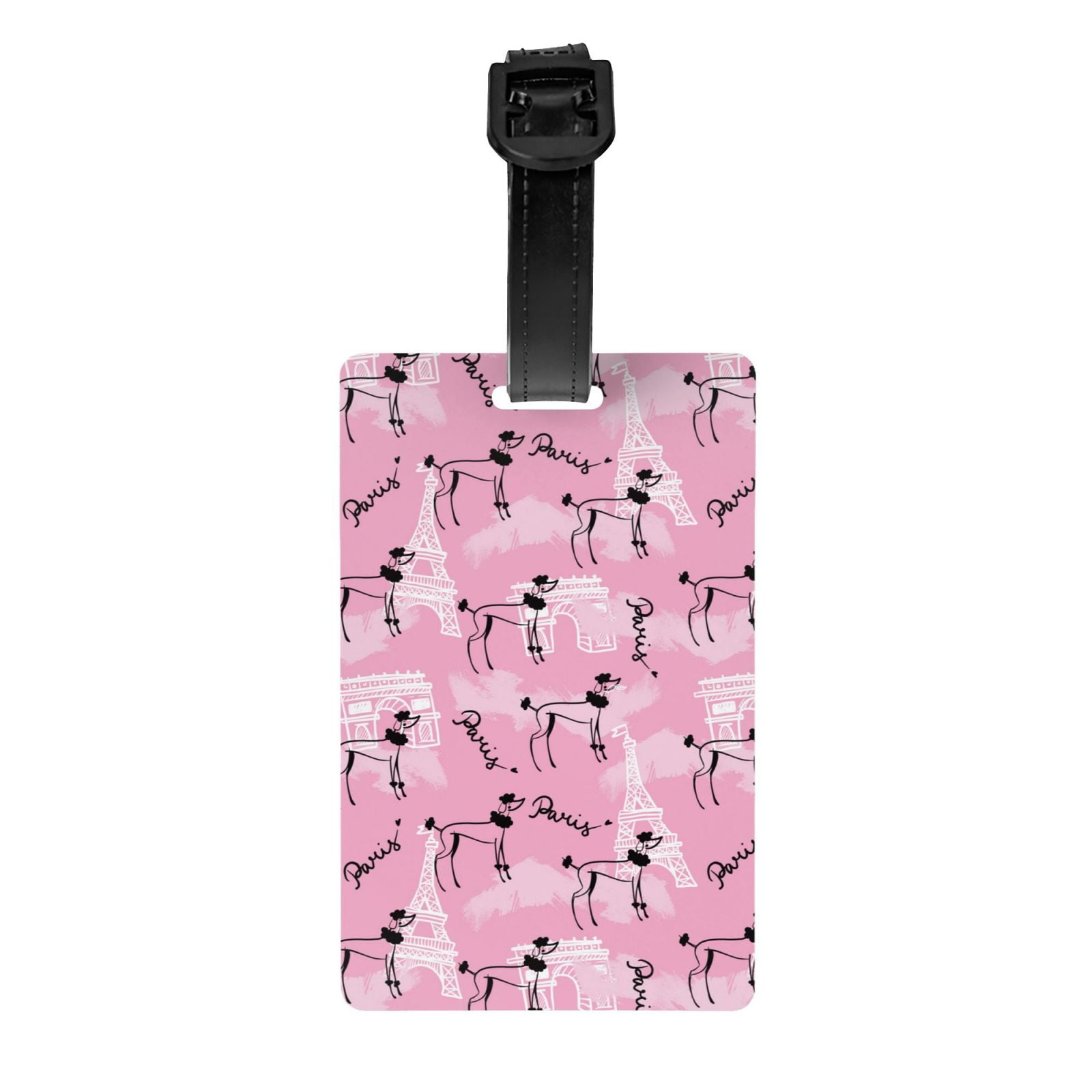 Luggage Tags for Suitcases, Cute Poodle Dog Pink_A Leather Bag Luggage ...