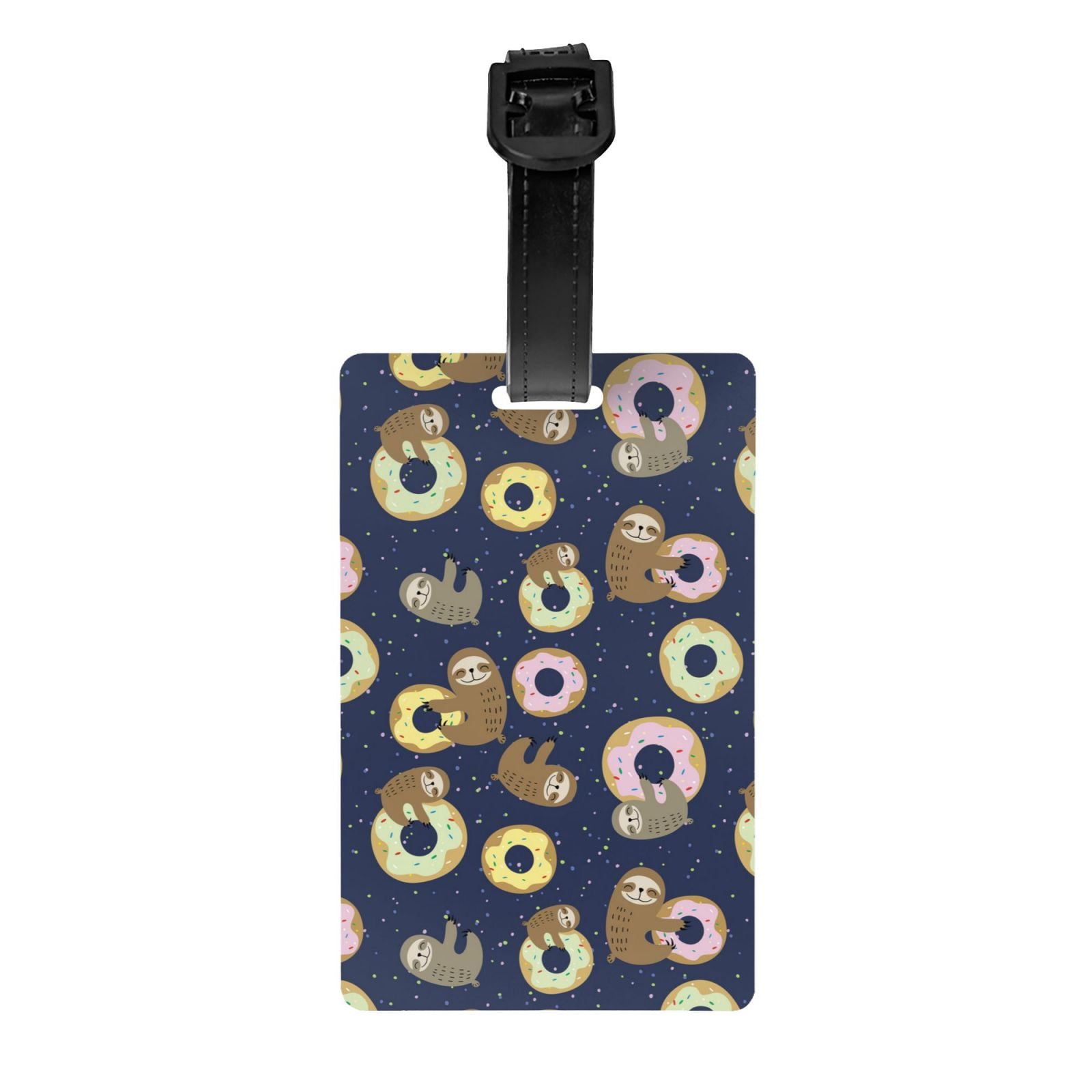 Luggage Tags for Suitcases, Donut Sloth Print Leather Bag Luggage Tags ...