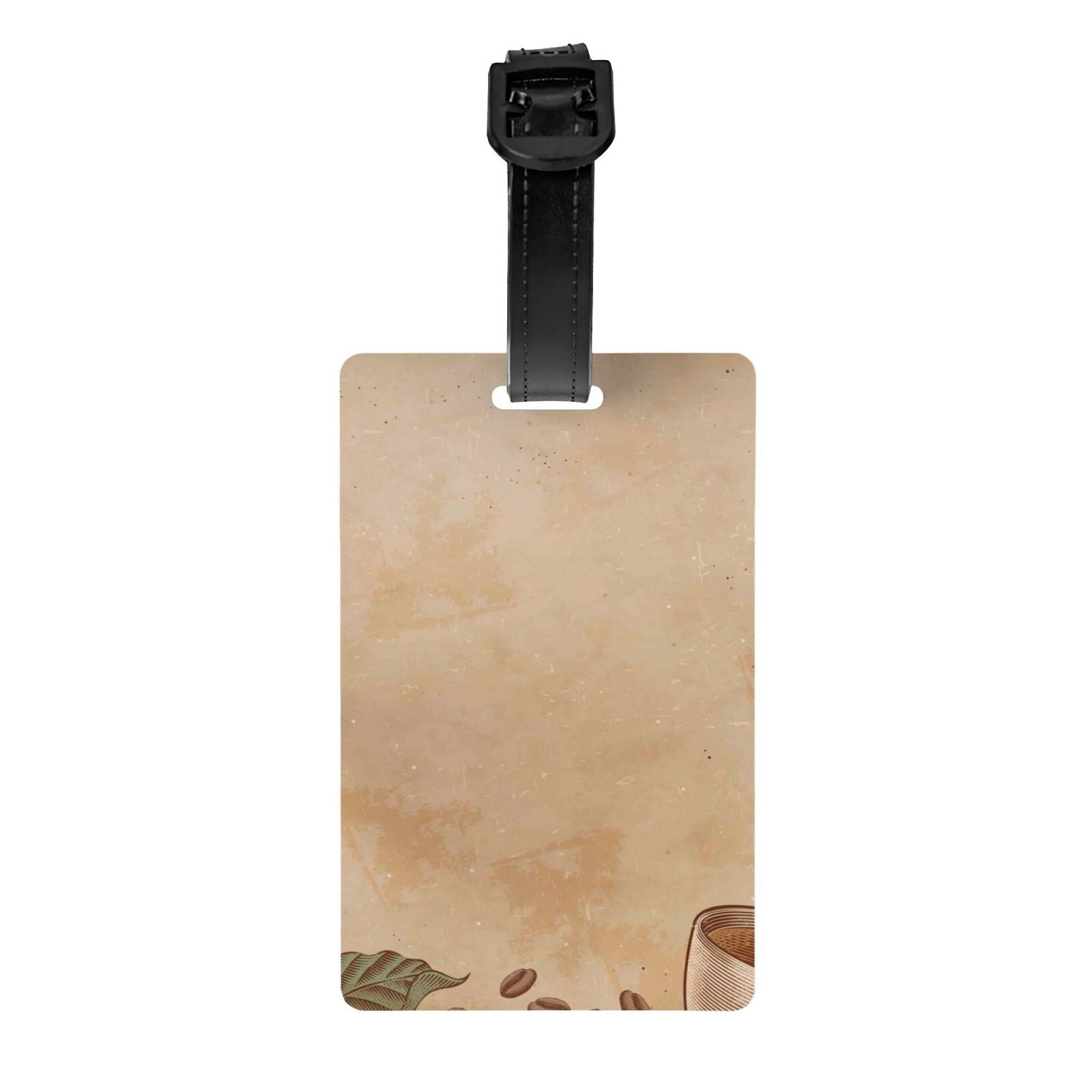 Luggage Tags for Suitcases, Engraved Coffee On Kraft Paper Leather Bag ...