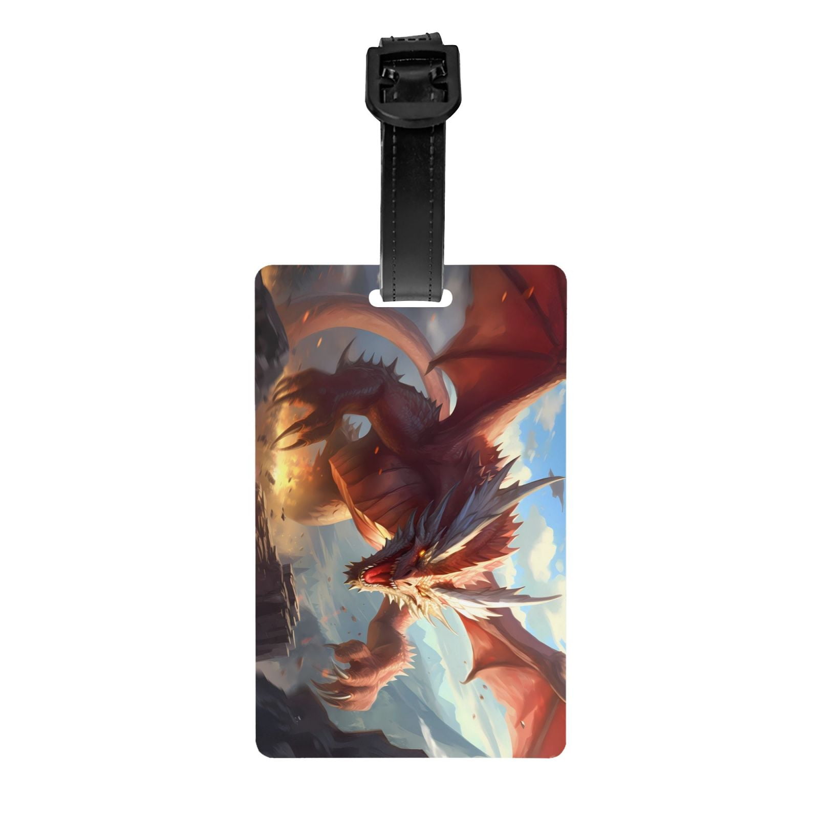 Luggage Tags for Suitcases, Ferocious Dragon Fury Leather Bag Luggage ...