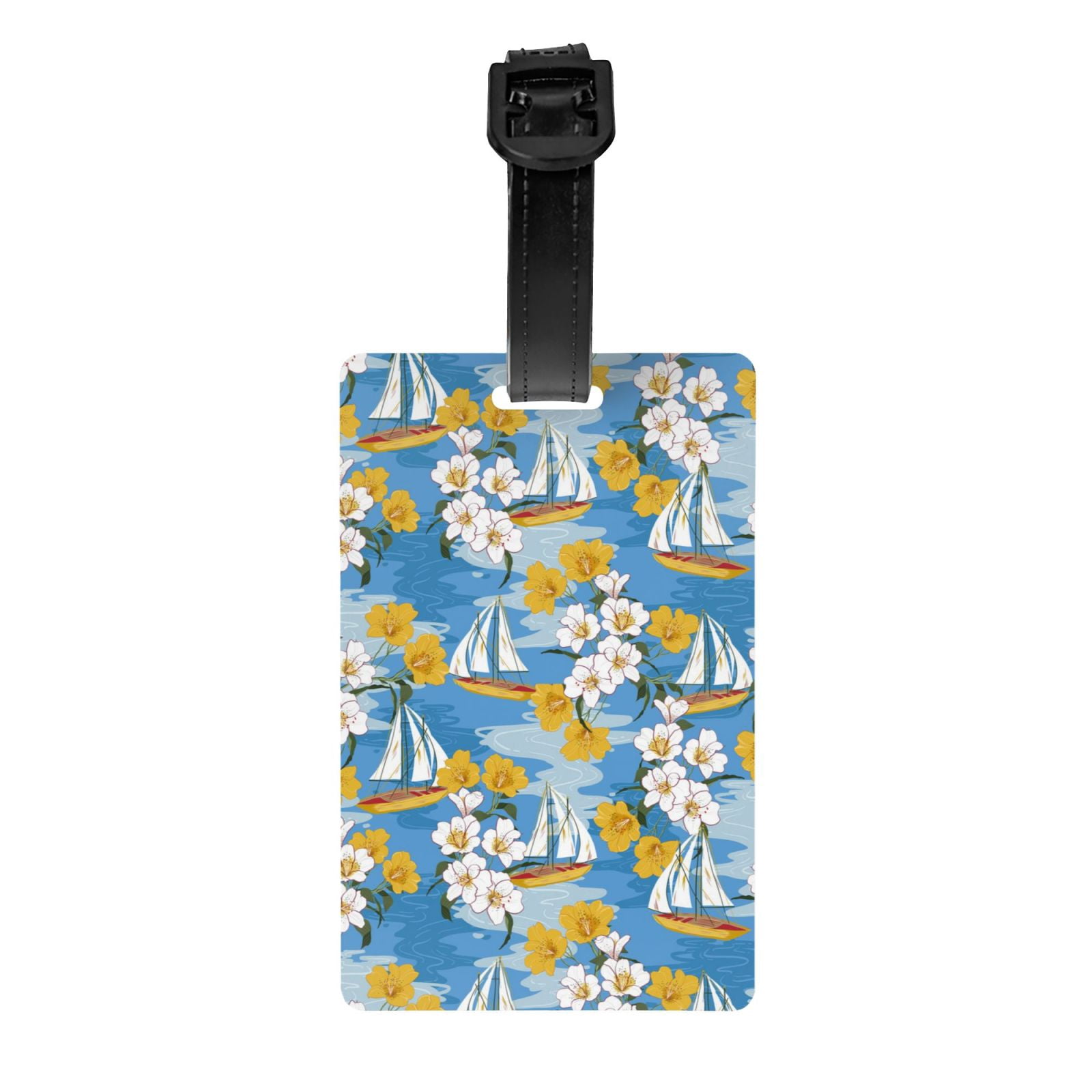 Luggage Tags for Suitcases, Flower and Sail Boat Leather Bag Luggage ...