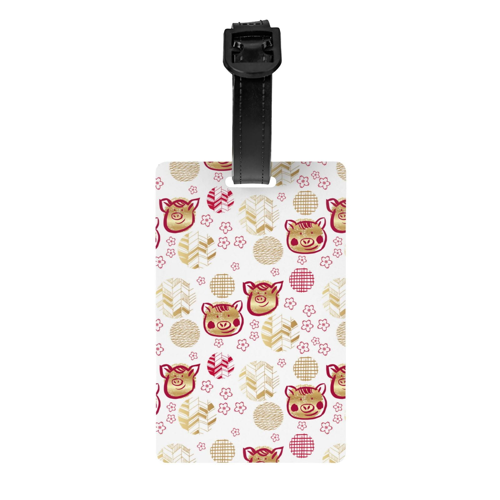 Luggage Tags for Suitcases, Hand Drawn Cartoon Cute Pig Leather Bag ...