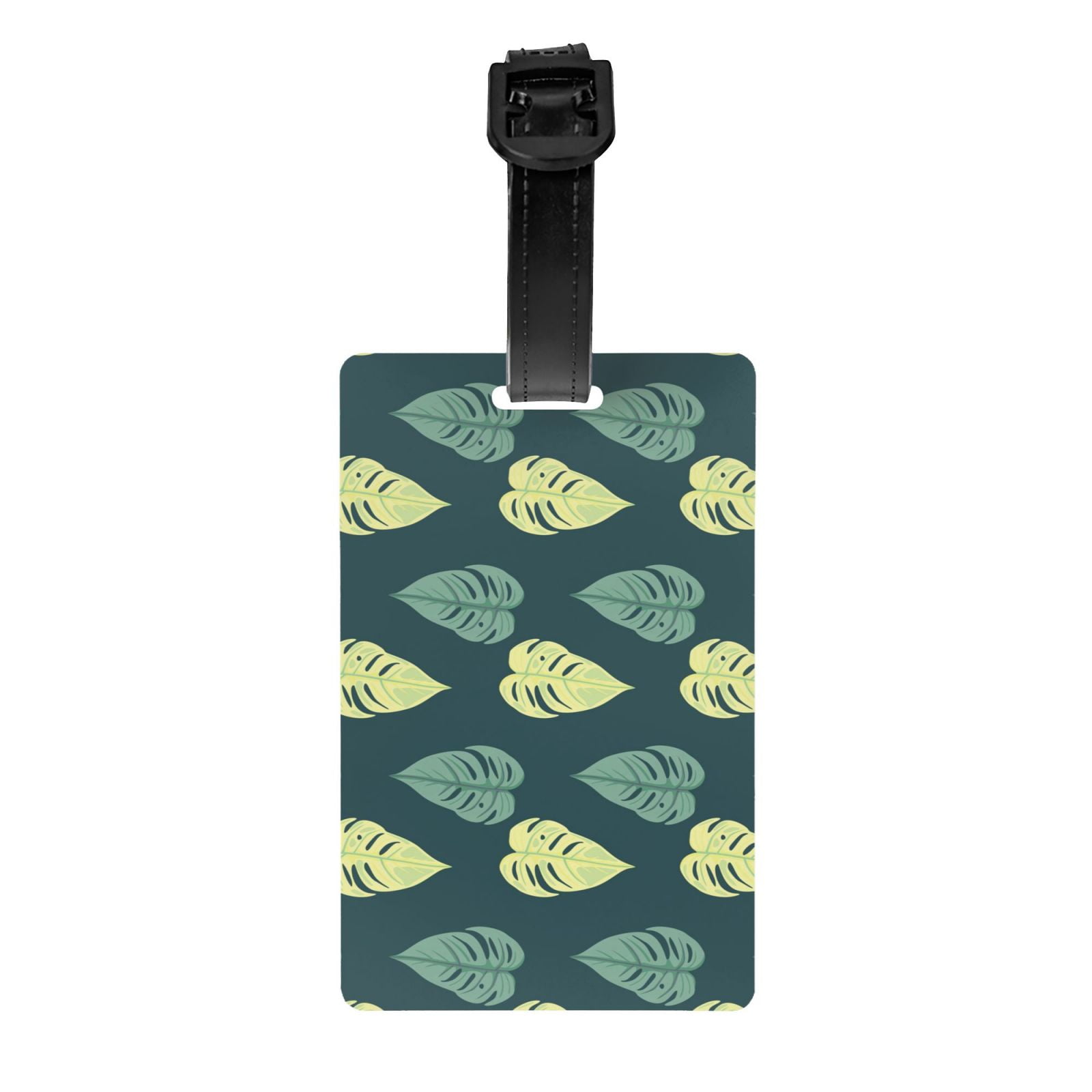 Luggage Tags for Suitcases, Jungle leaf Leather Bag Luggage Tags ID ...