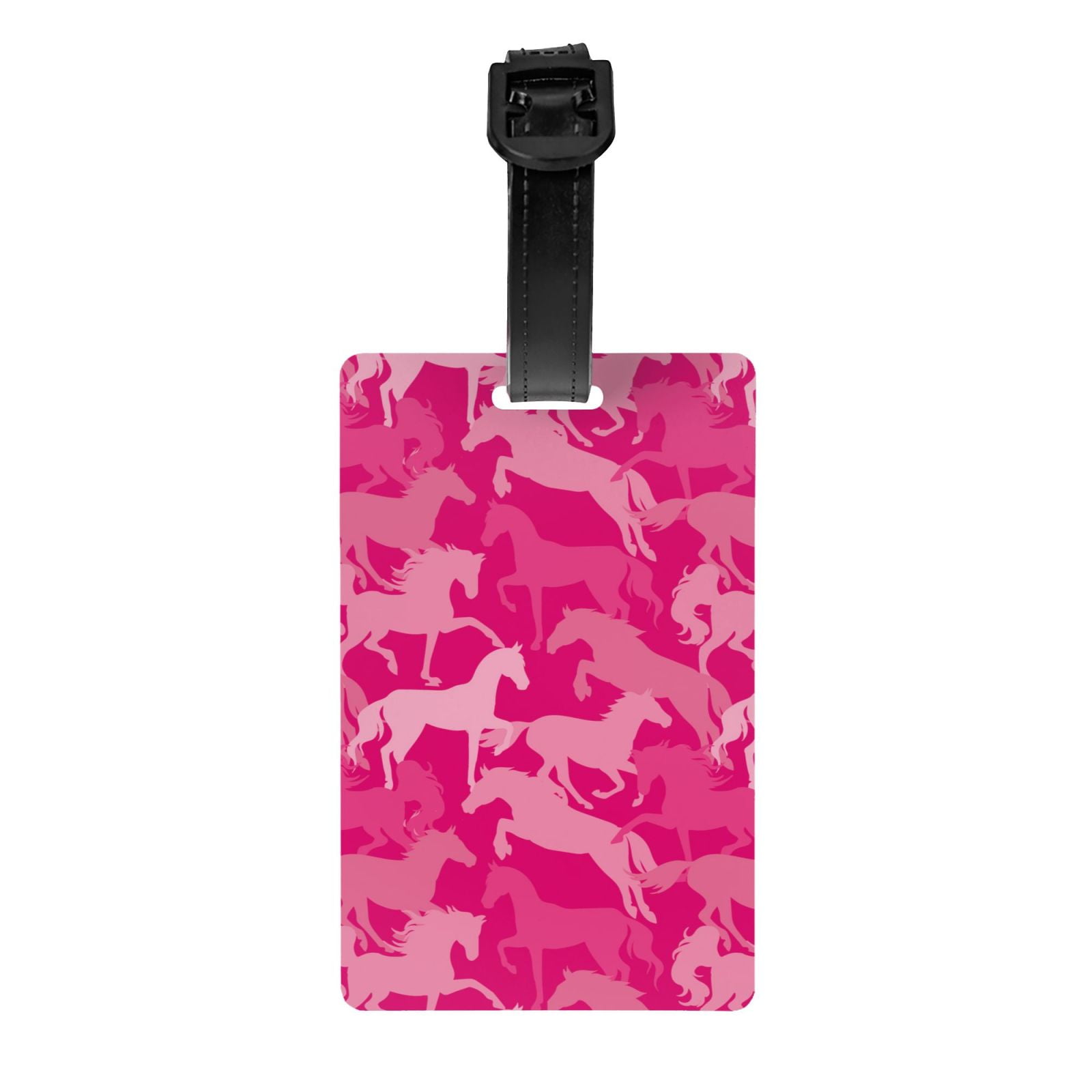 Luggage Tags for Suitcases, Modern Minimalist Cool Horse Pink Leather ...