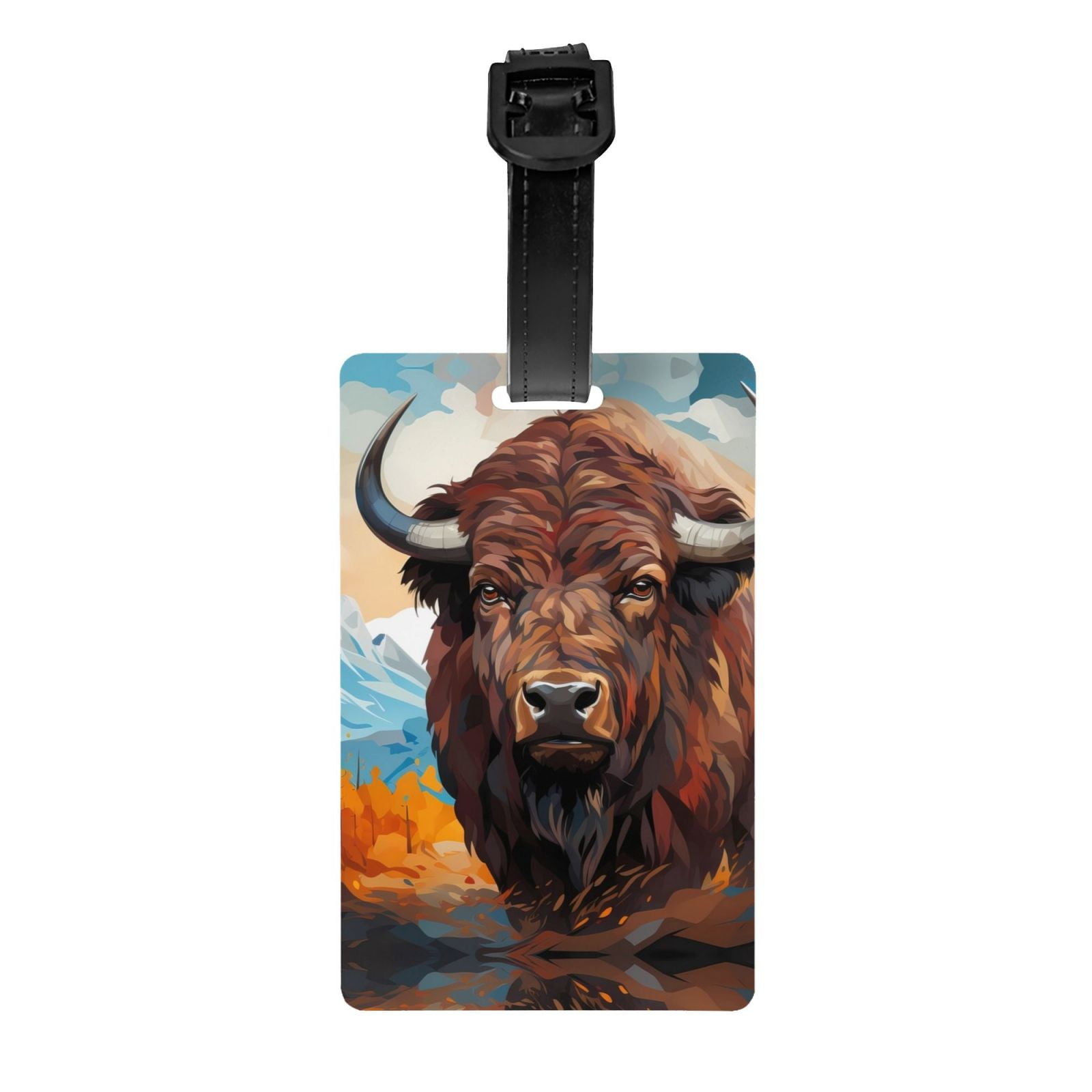 Luggage Tags for Suitcases, Oil Painting Style Iceberg Yak Leather Bag ...