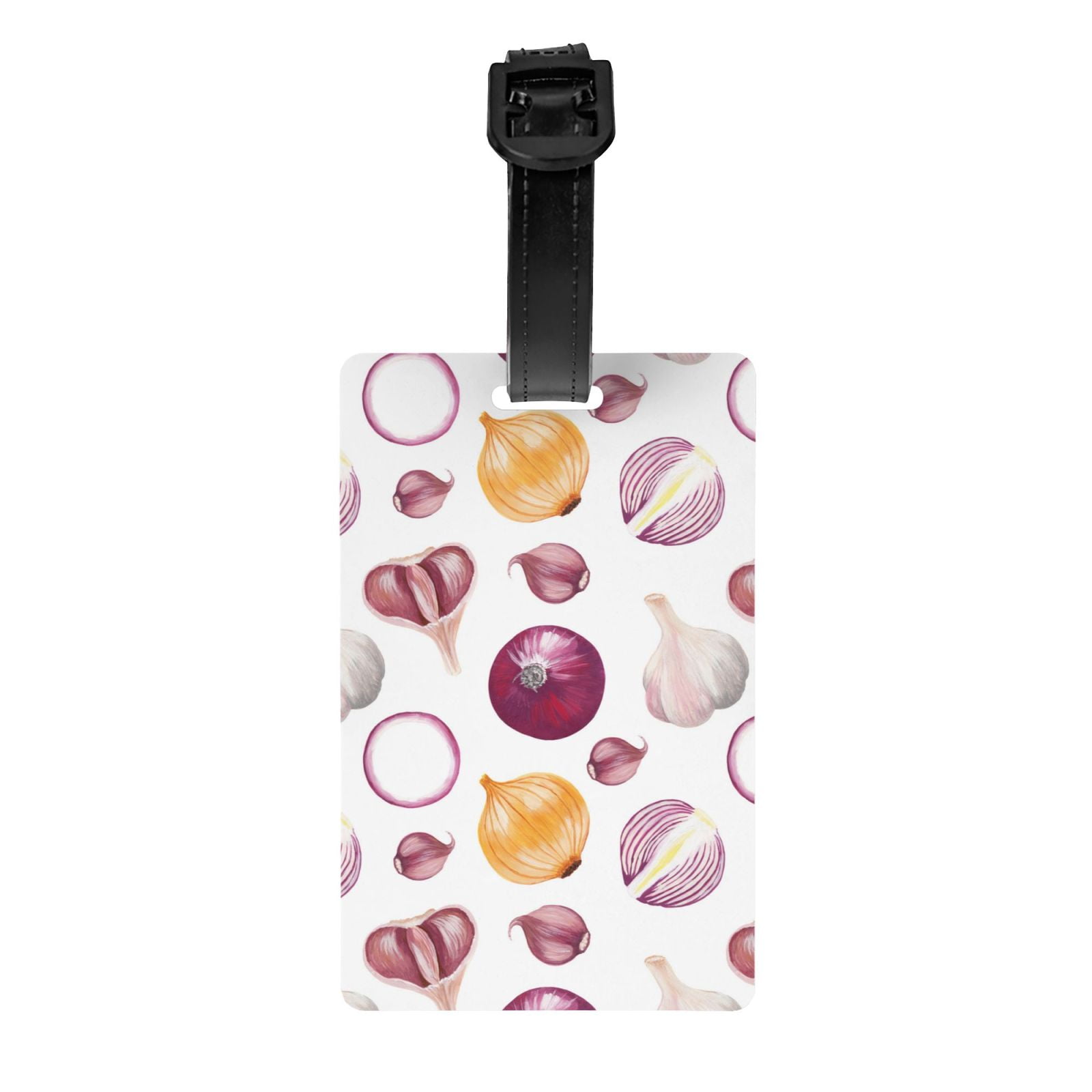 Luggage Tags for Suitcases, Onion garlic funny Leather Bag Luggage Tags ...