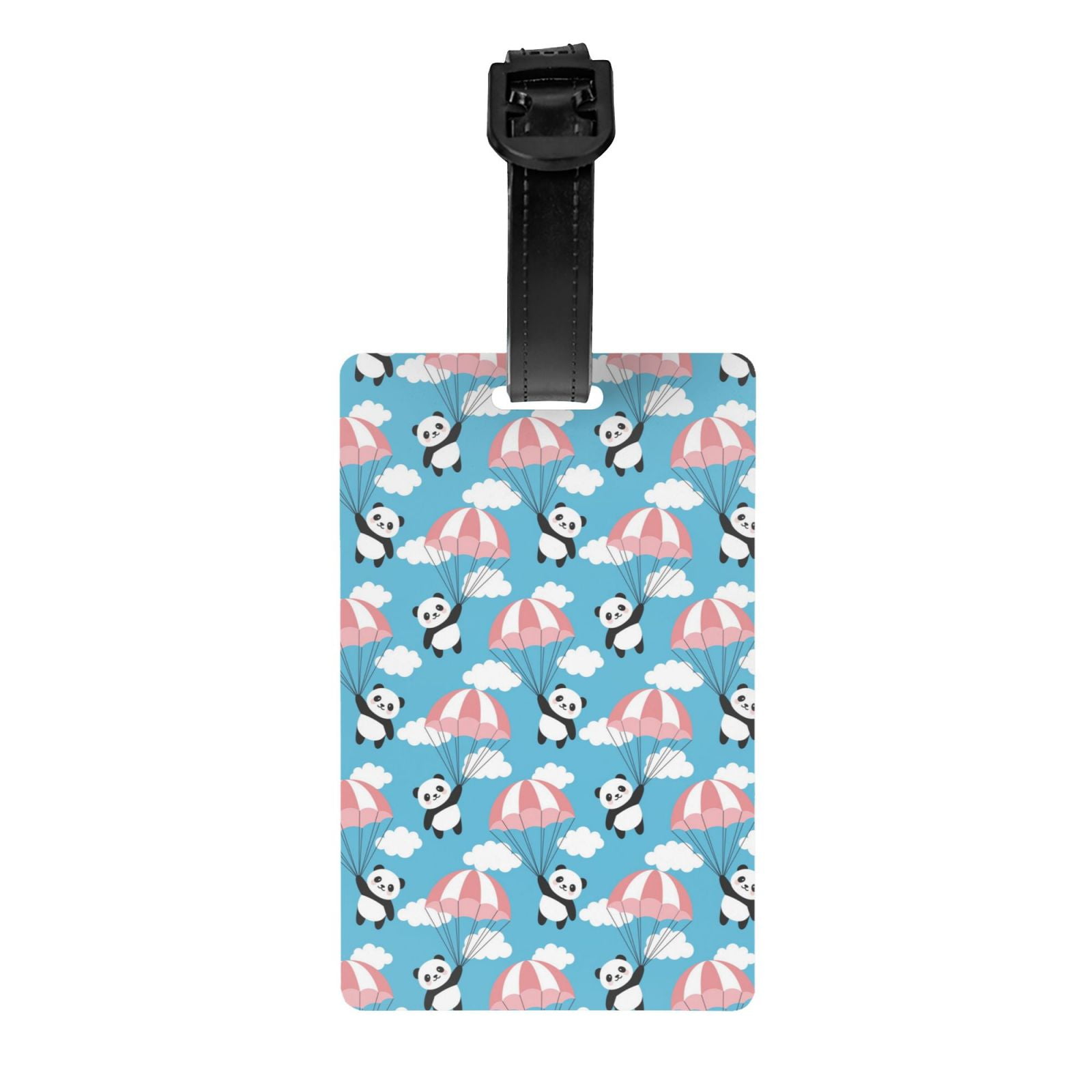 Luggage Tags for Suitcases, Panda Flying in the Sky Leather Bag Luggage ...