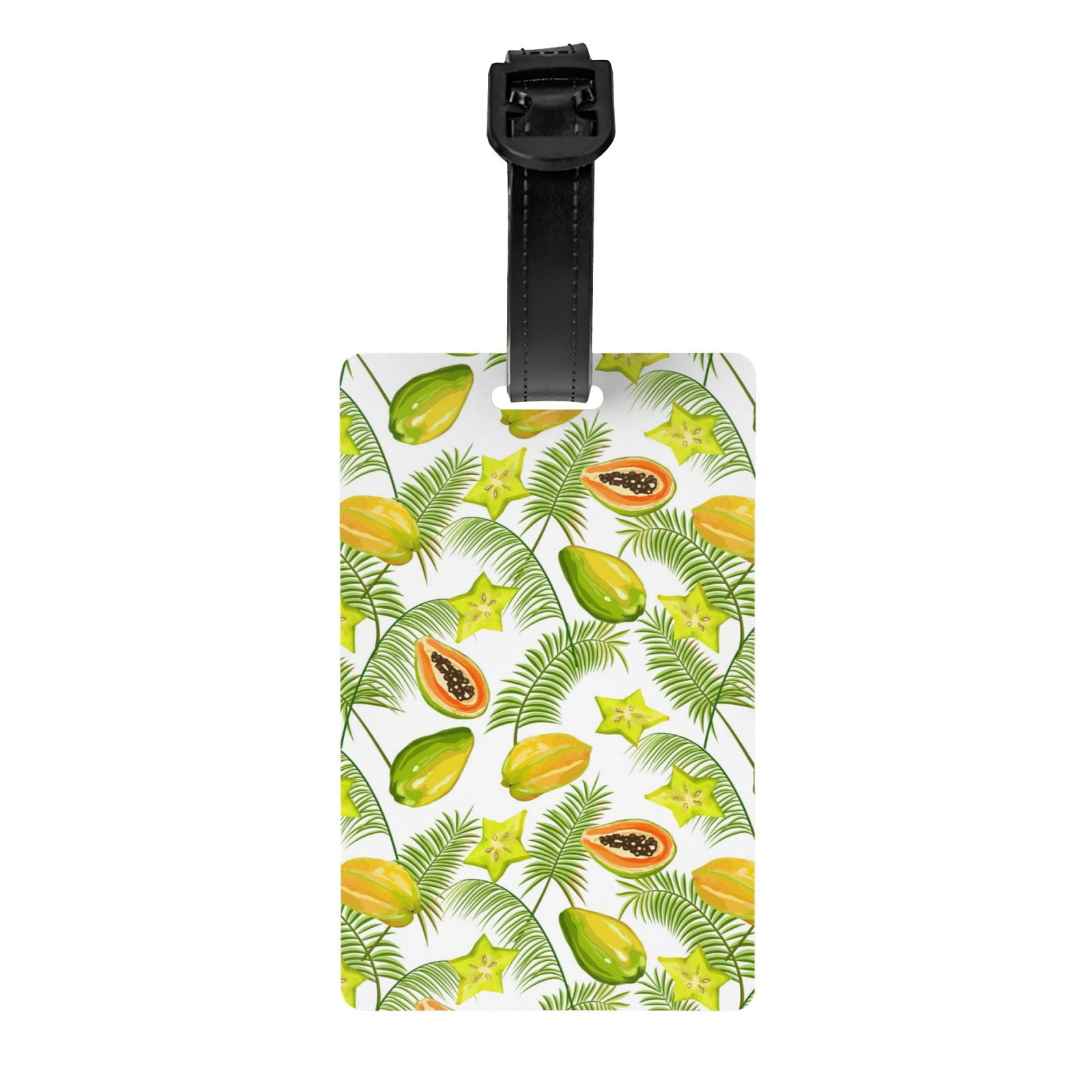 Luggage Tags for Suitcases, Papaya star fruit leaf Leather Bag Luggage ...