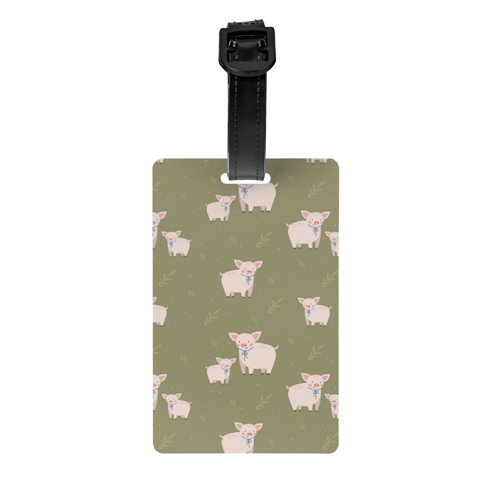 Luggage Tags for Suitcases, Parent-Child Cute Pig Green Leather Bag ...