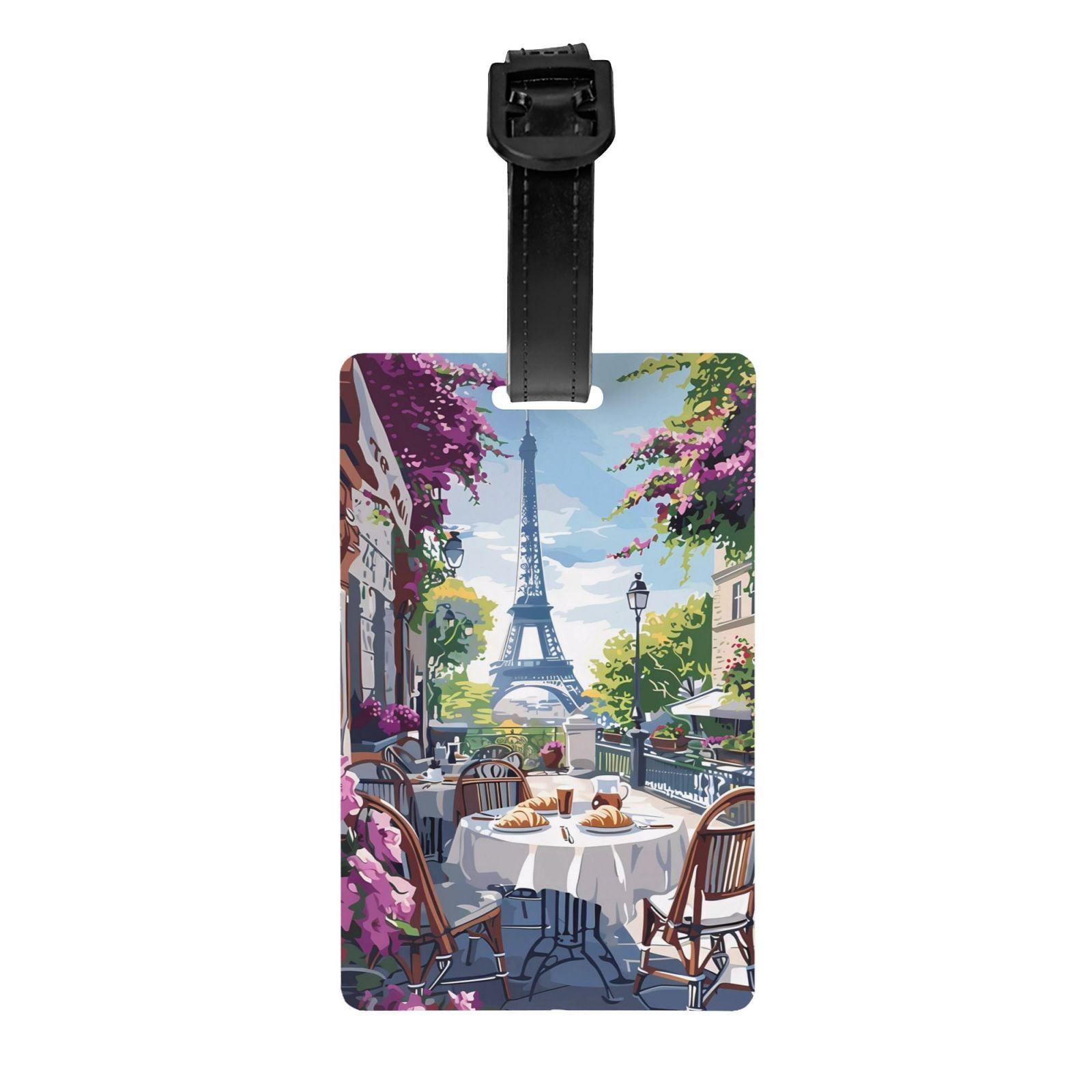 Luggage Tags for Suitcases, Parisian Cafe With Eiffel Leather Bag ...