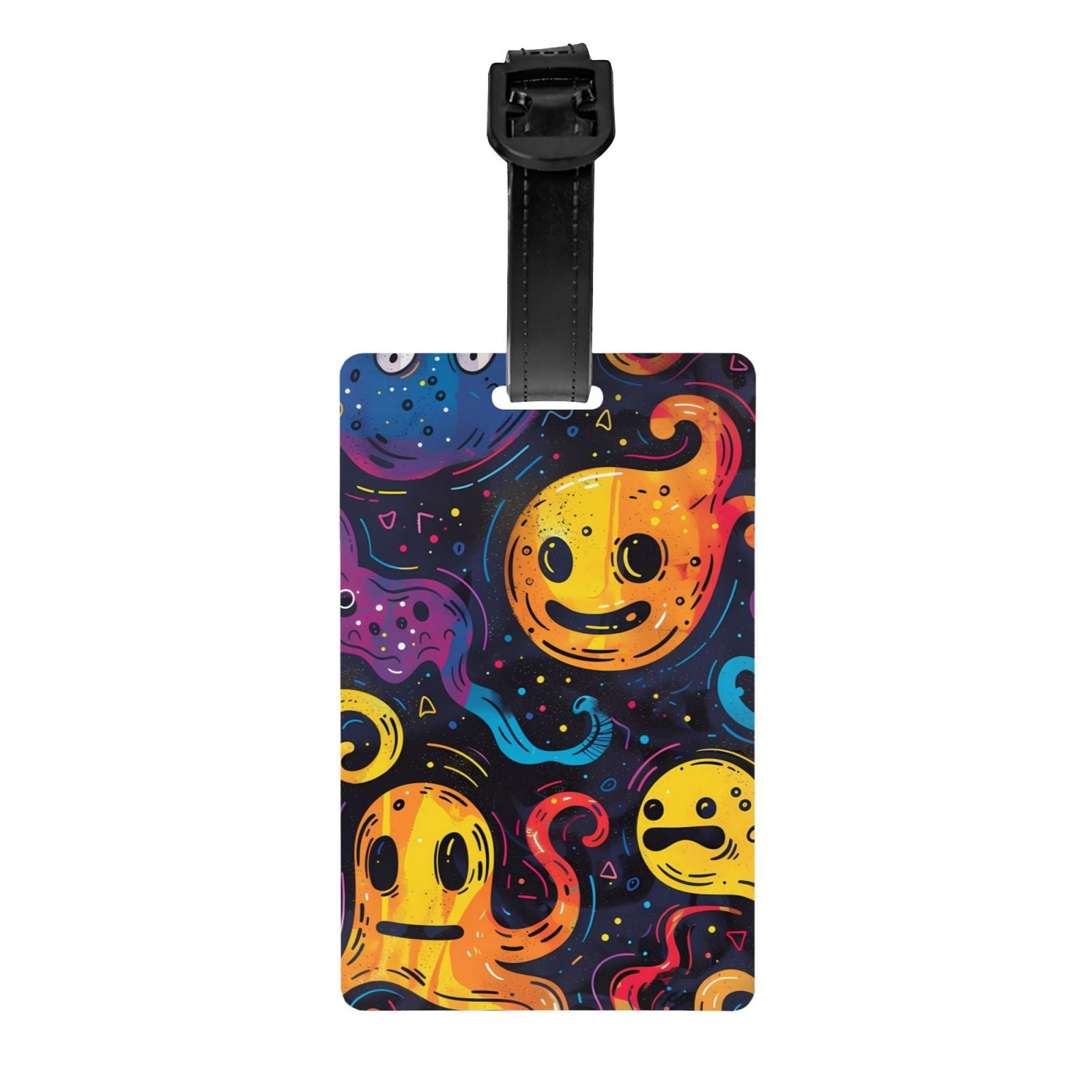 Luggage Tags for Suitcases, Playful Ghosts Night Sky Leather Bag ...