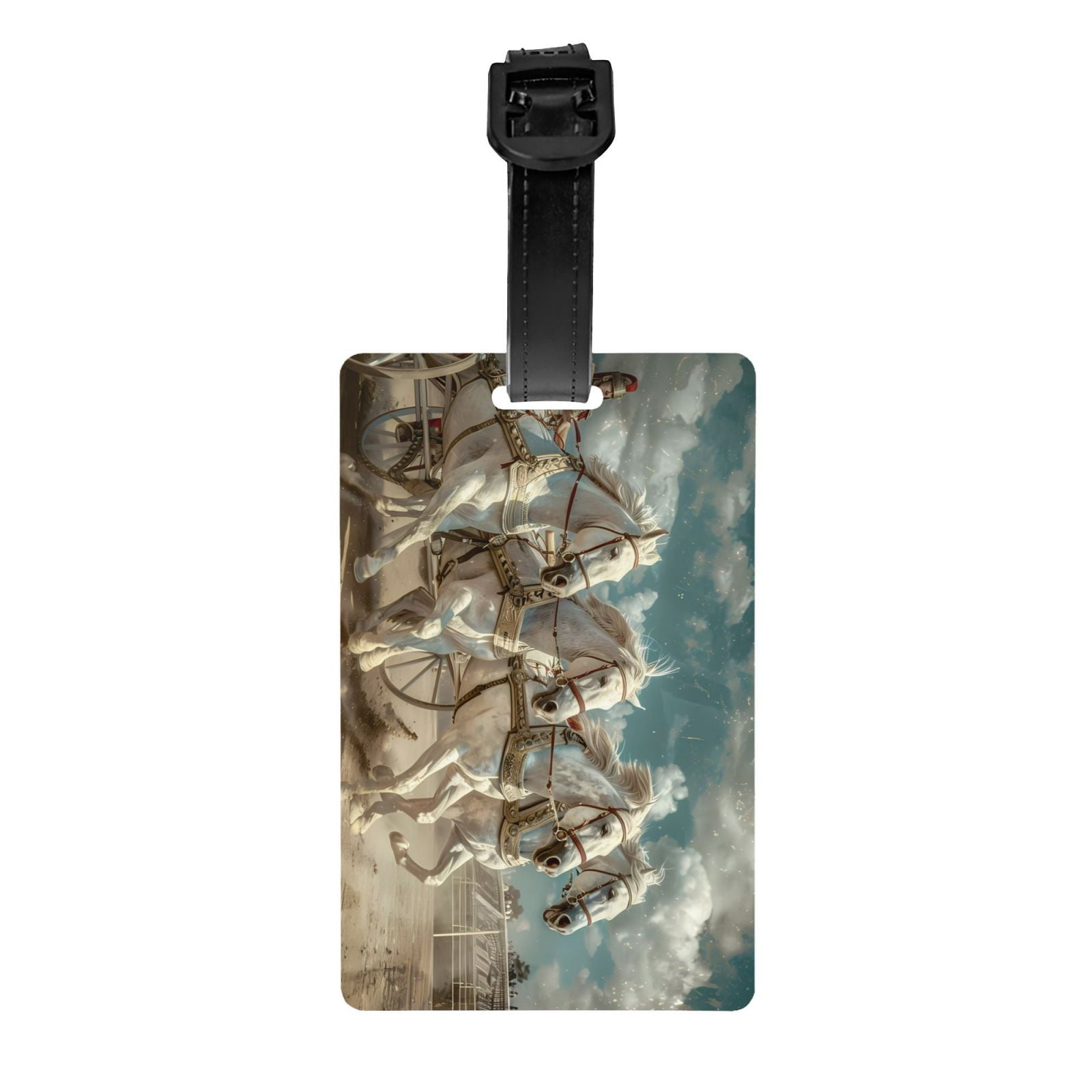 Luggage Tags for Suitcases, Roman Chariot Horse Race Leather Bag ...