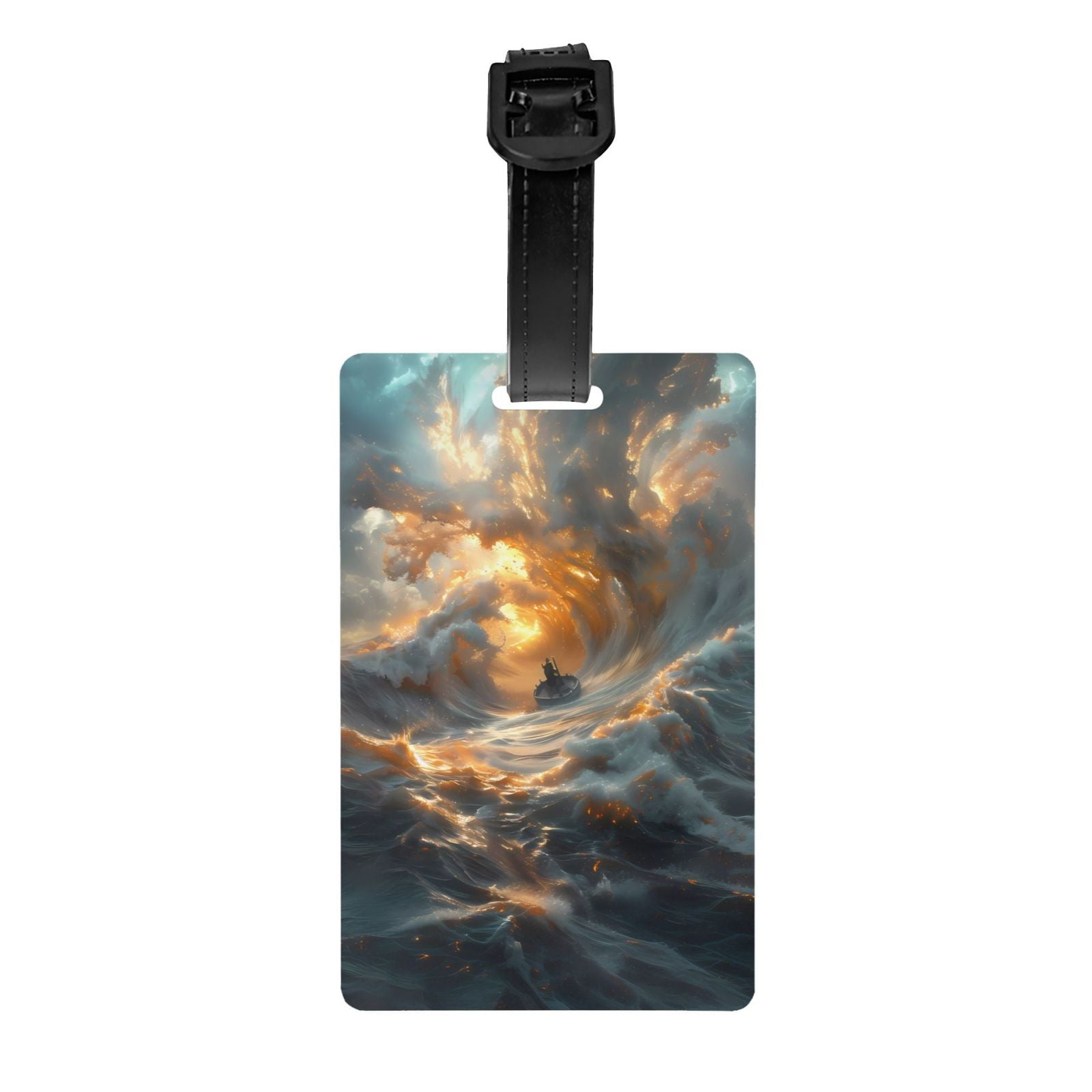Luggage Tags for Suitcases, Stormy Ocean Vortex Leather Bag Luggage ...