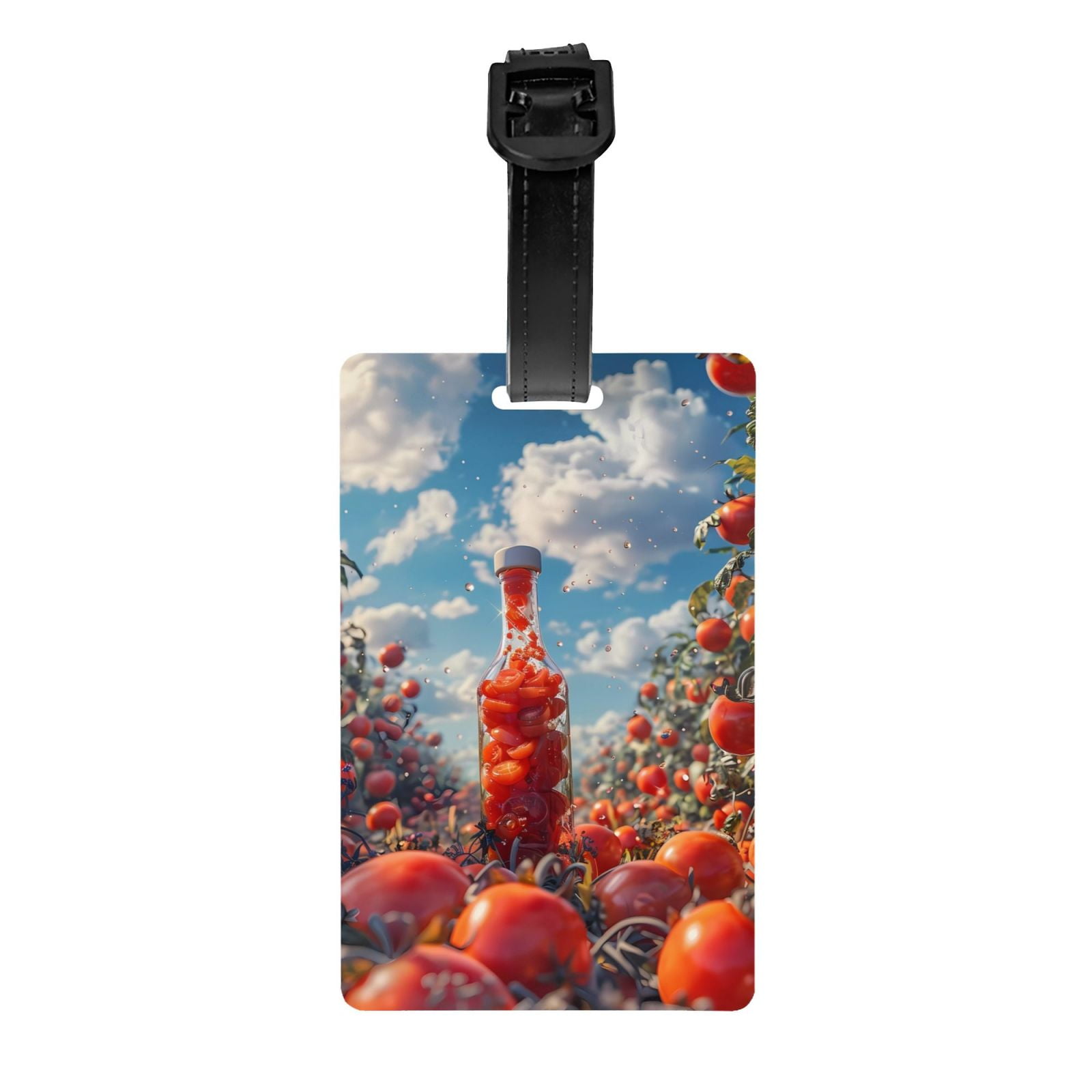 Luggage Tags for Suitcases, Tomato Field Bottle Leather Bag Luggage ...