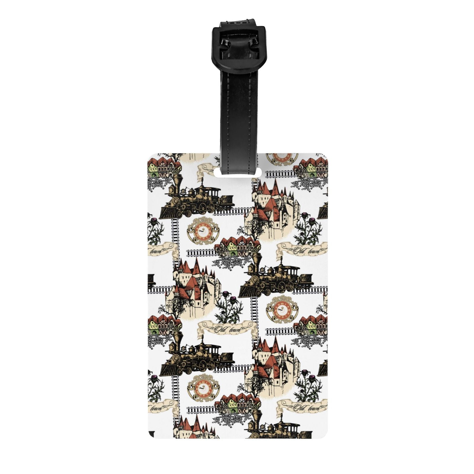Luggage Tags for Suitcases, Train Pattern Vintage Leather Bag Luggage ...