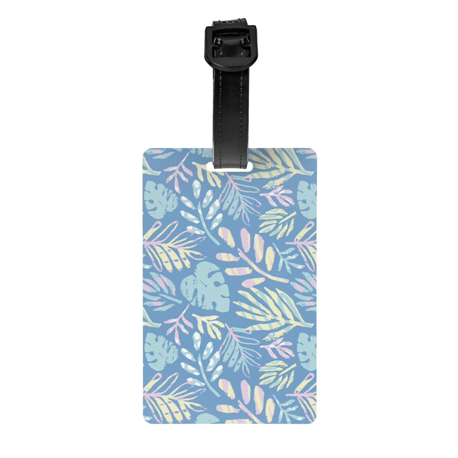 Luggage Tags for Suitcases, Tropical leaf palm tree Leather Bag Luggage ...