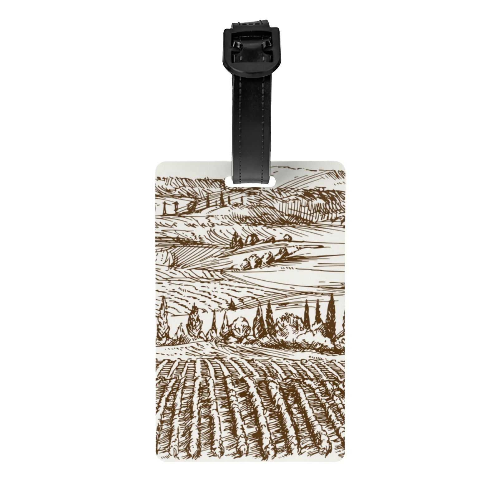 Luggage Tags for Suitcases, Vineyard Landscape 1 Leather Bag Luggage ...