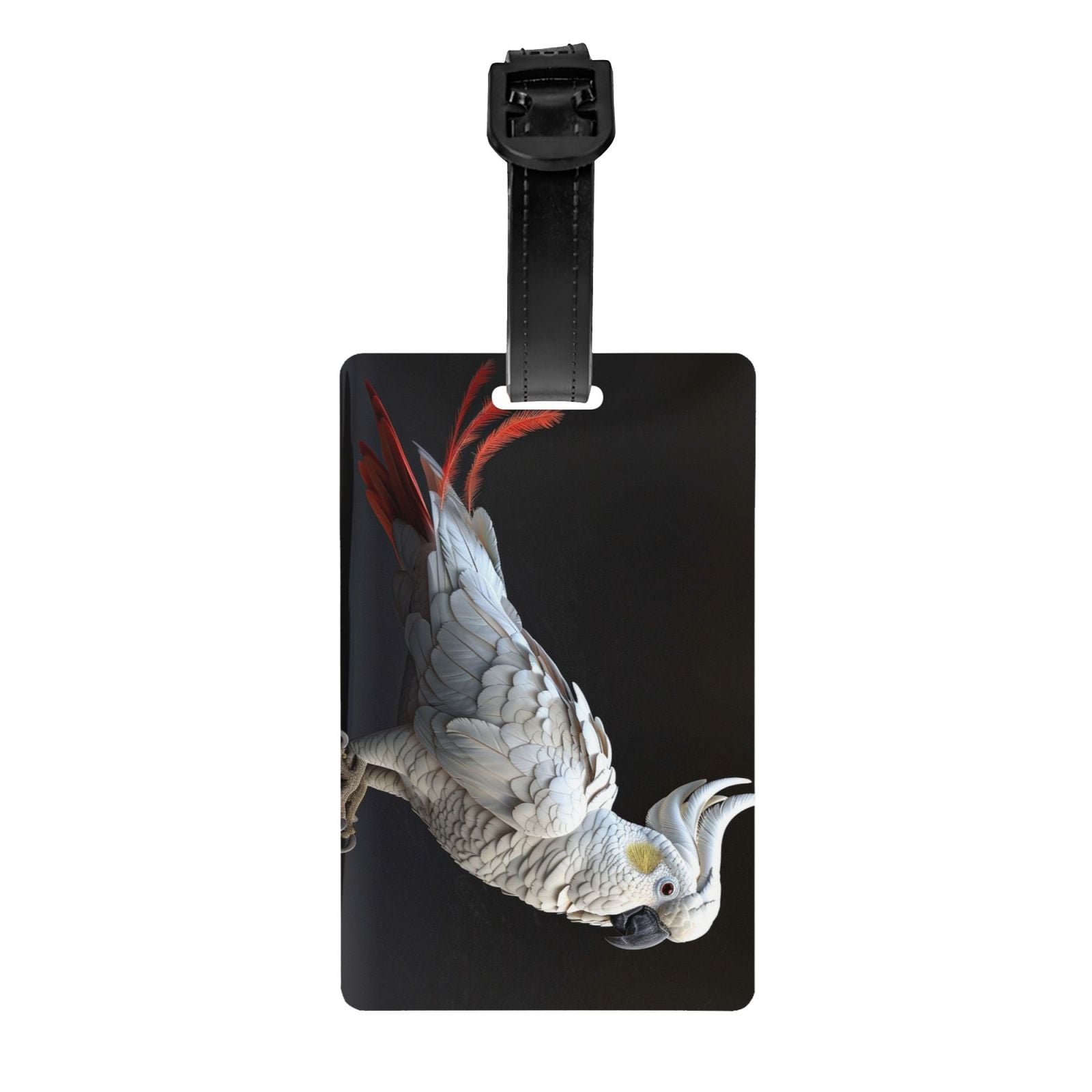 Luggage Tags for Suitcases, White Red Cockatoo Leather Bag Luggage Tags ...