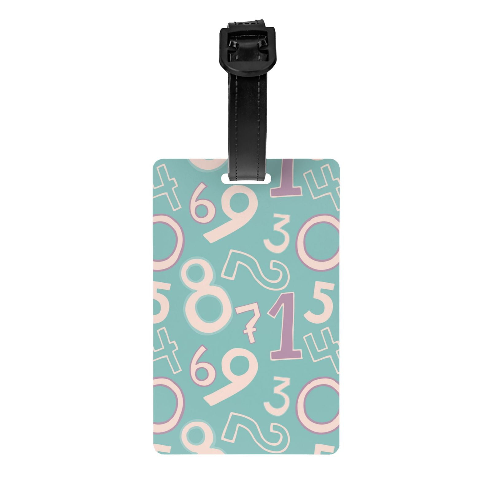 Luggage Tags for Suitcases, green math numbers Leather Bag Luggage Tags ...