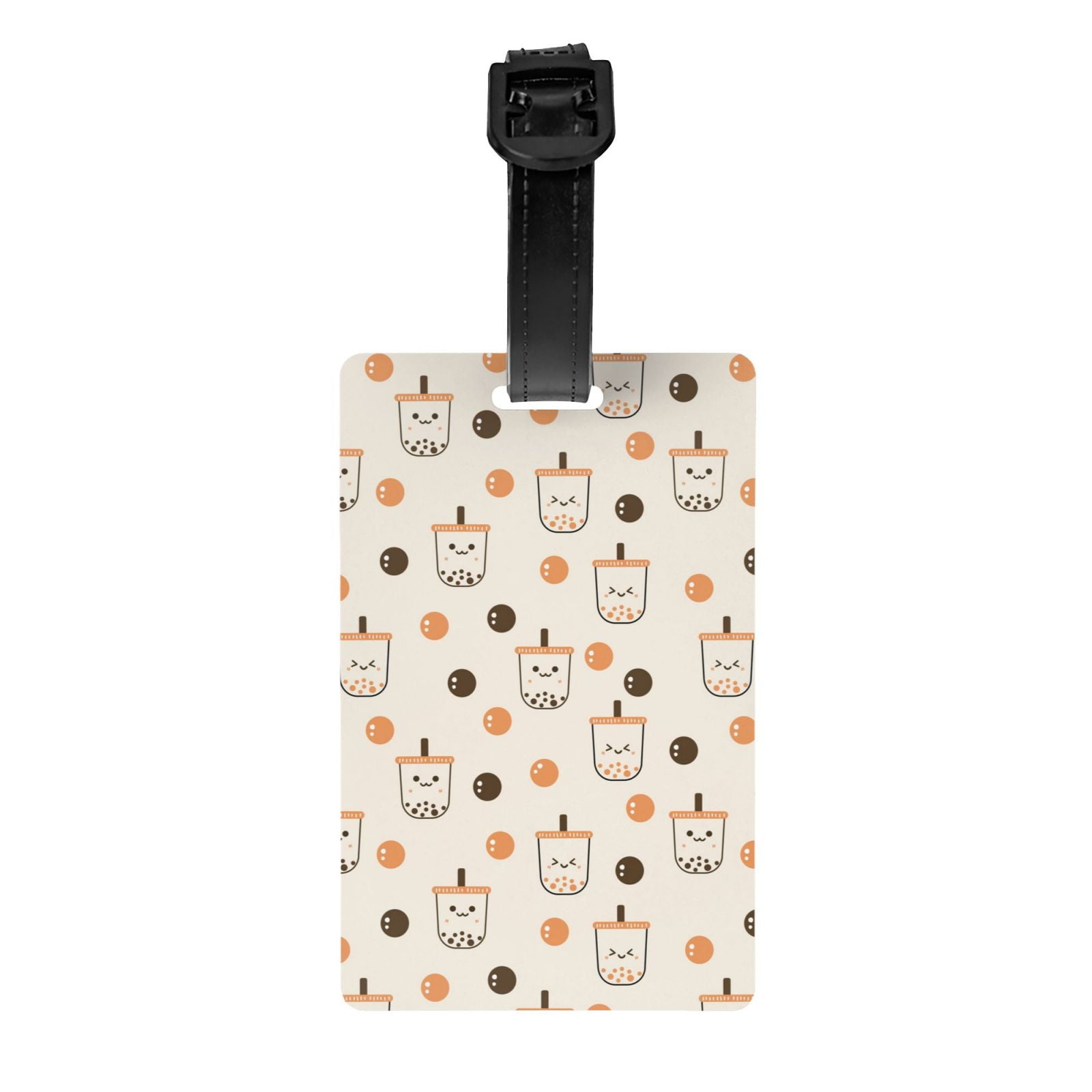 Luggage Tags for Suitcases, milk tea No.806 Leather Bag Luggage Tags ID ...