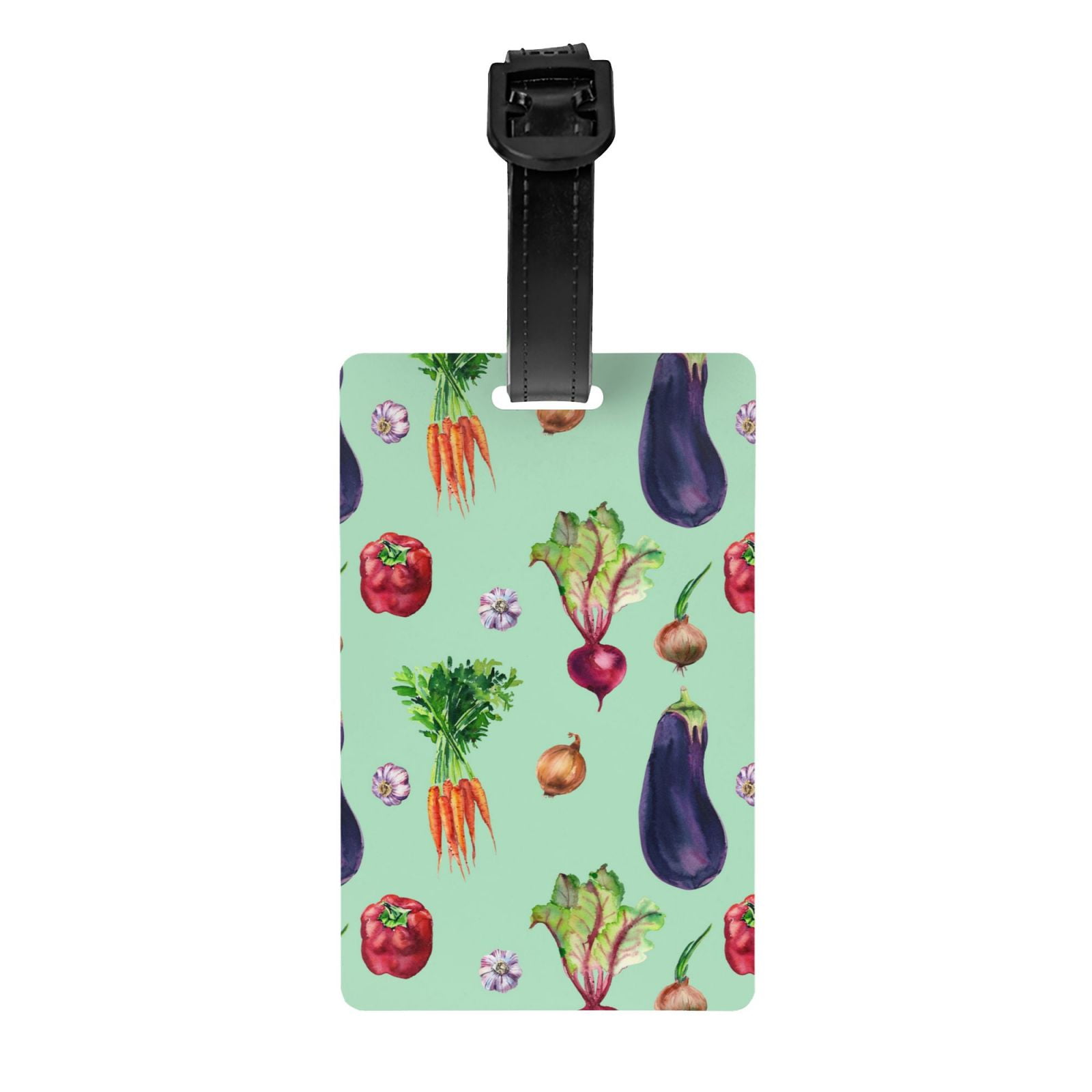 Luggage Tags for Suitcases, onion garlic Eggplant Leather Bag Luggage ...