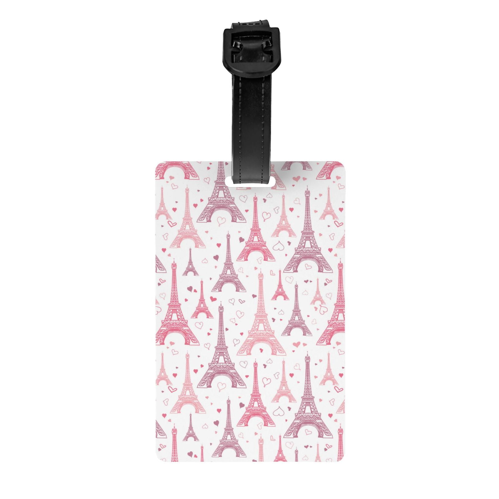 Luggage Tags for Suitcases, pink Eiffel Towers Leather Bag Luggage Tags ...