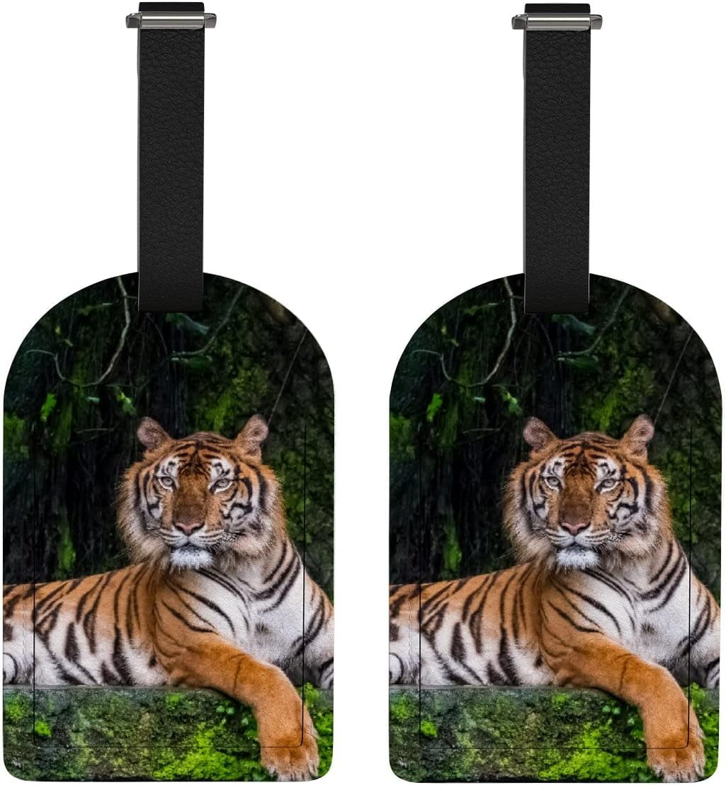 Luggage Tags for Travel Women Men Kids Bengal Tiger Forest 2 PCS ...