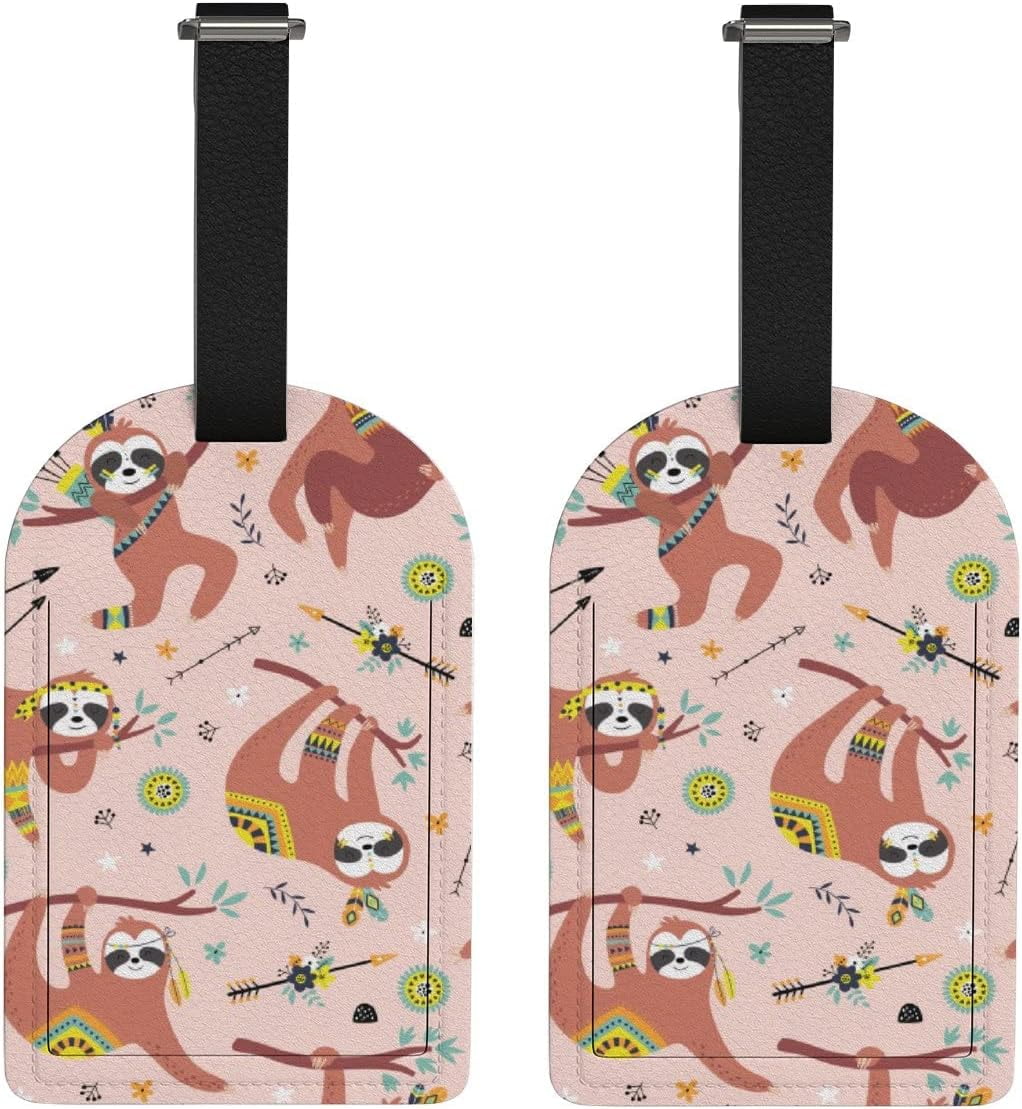 Luggage Tags for Travel Women Men Kids Cute Sloths Animal 2 PCS Luggage ...