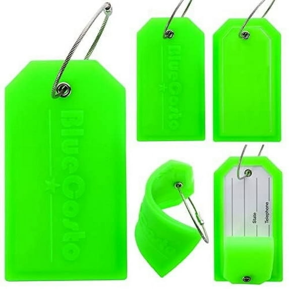 Luggage Tags w/ Privacy Covers & Wire Loops, Travel Suitcase Tags w/ ID ...